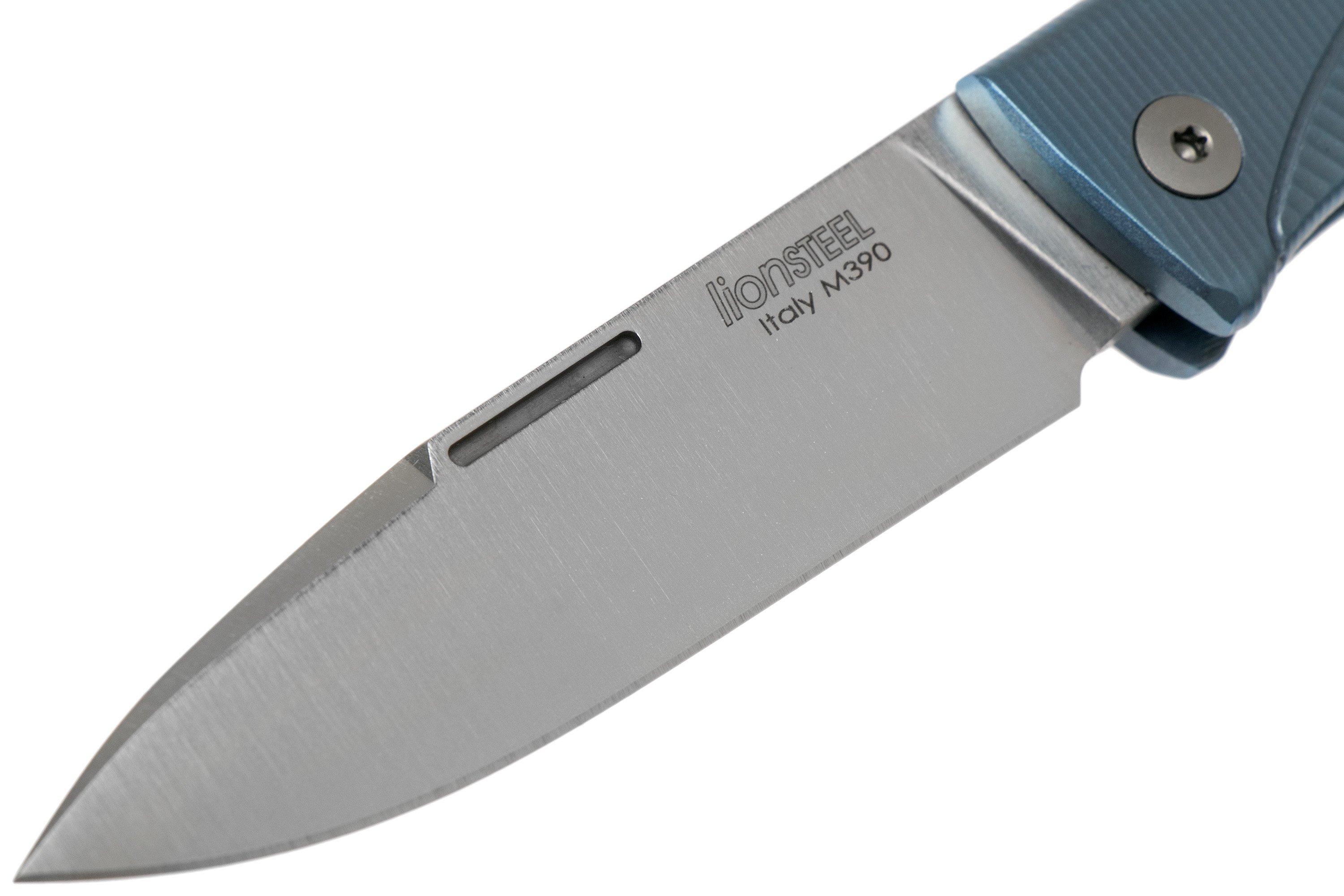 LionSteel Thrill blue titanium integral slipjoint pocket knife ...