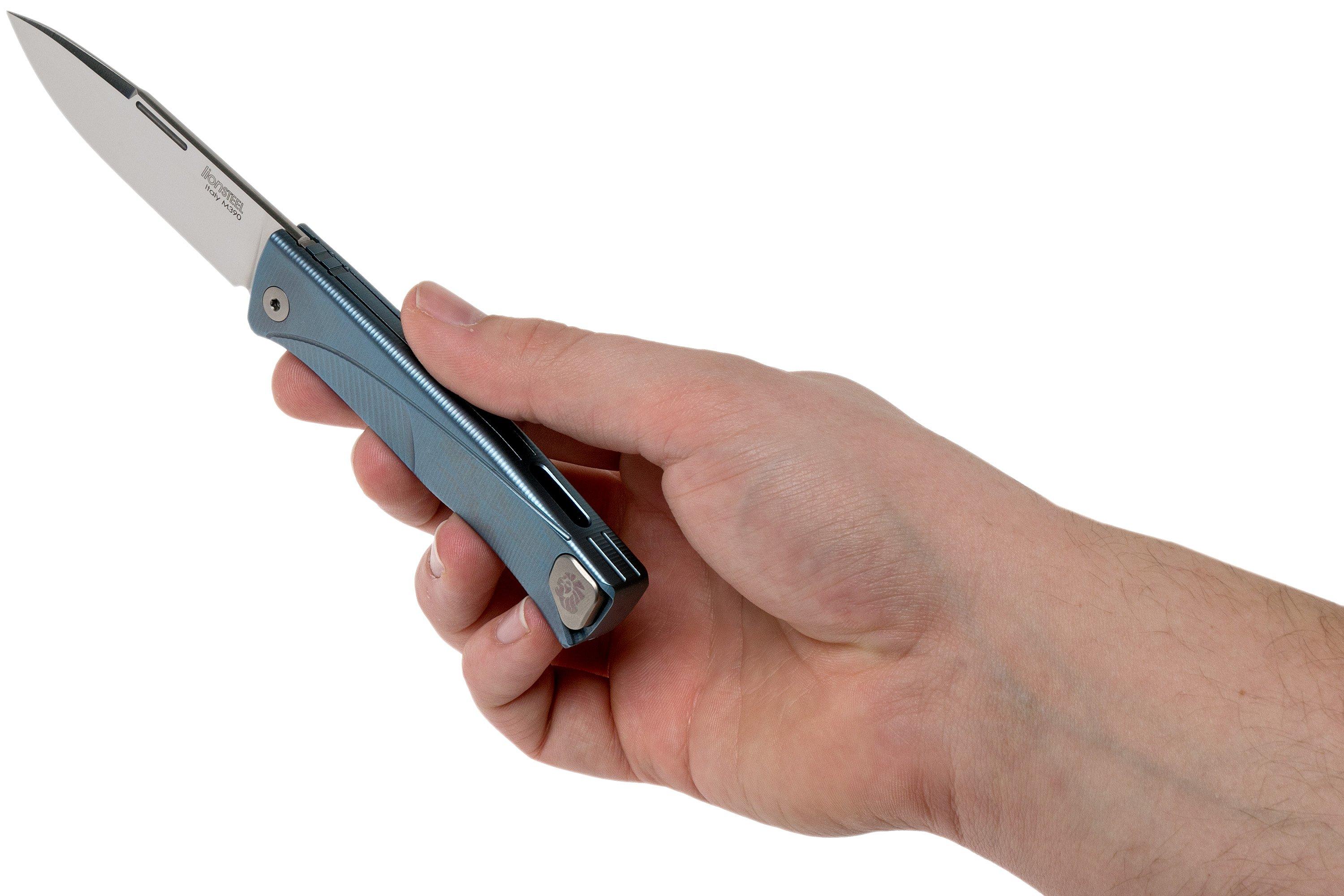 LionSteel Thrill blue titanium integral slipjoint pocket knife ...