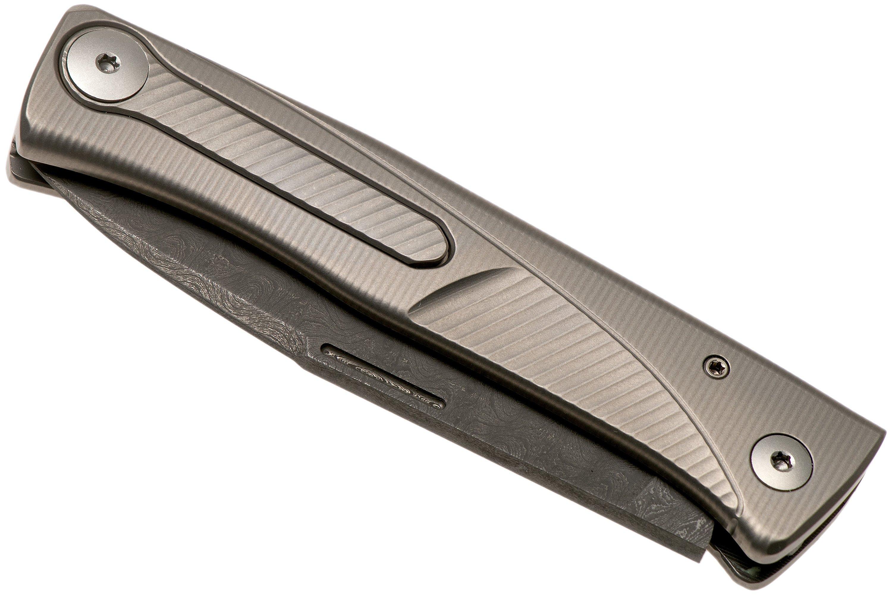 LionSteel Thrill TL-D-GY Damascus, Grau Titan Integral Slipjoint ...