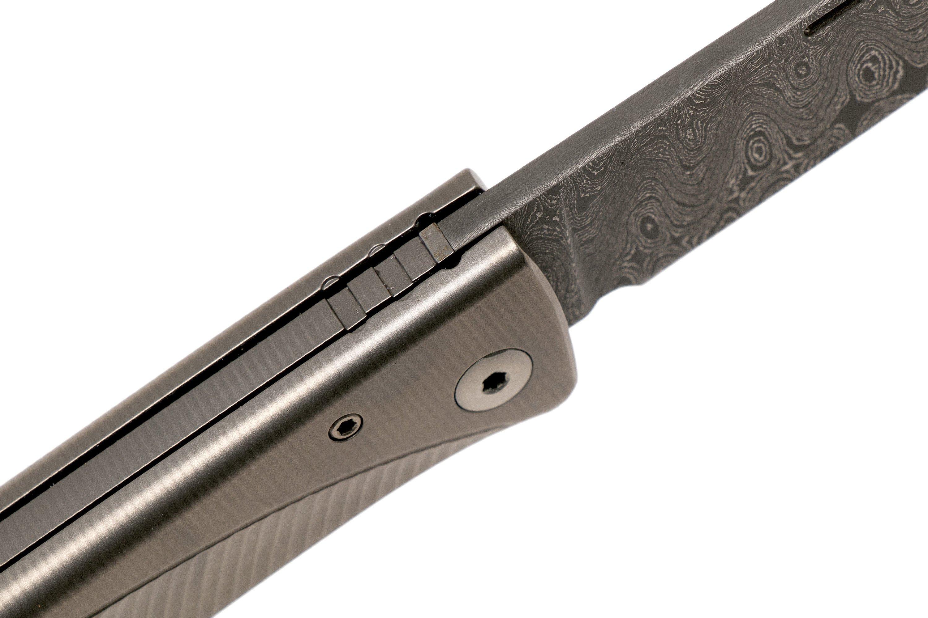 LionSteel Thrill TL-D-GY Damascus, Grau Titan Integral Slipjoint ...