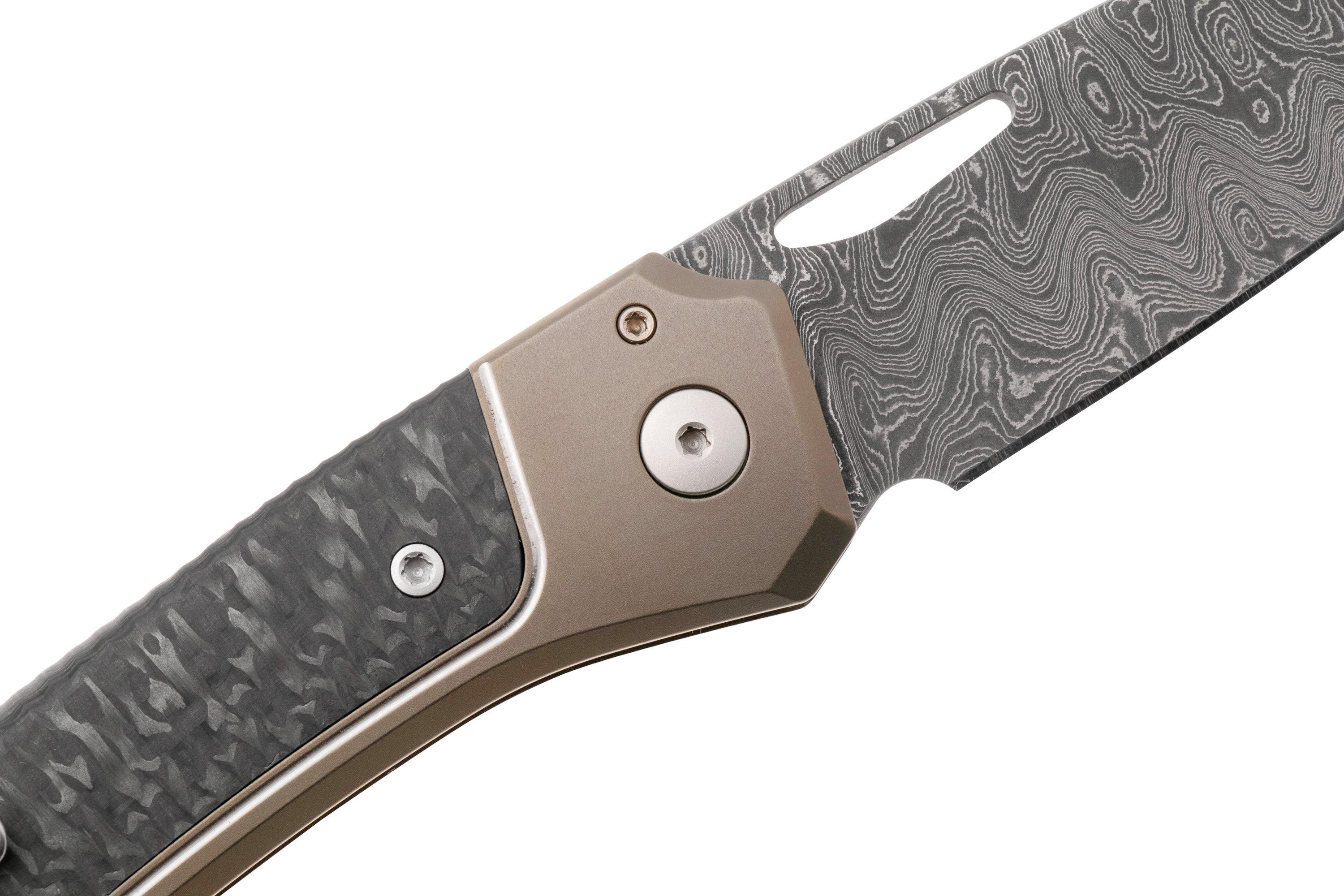 LionSteel Twain Chad Nichols Scrambled Damascus TW-D-BR Bronze Titanium ...
