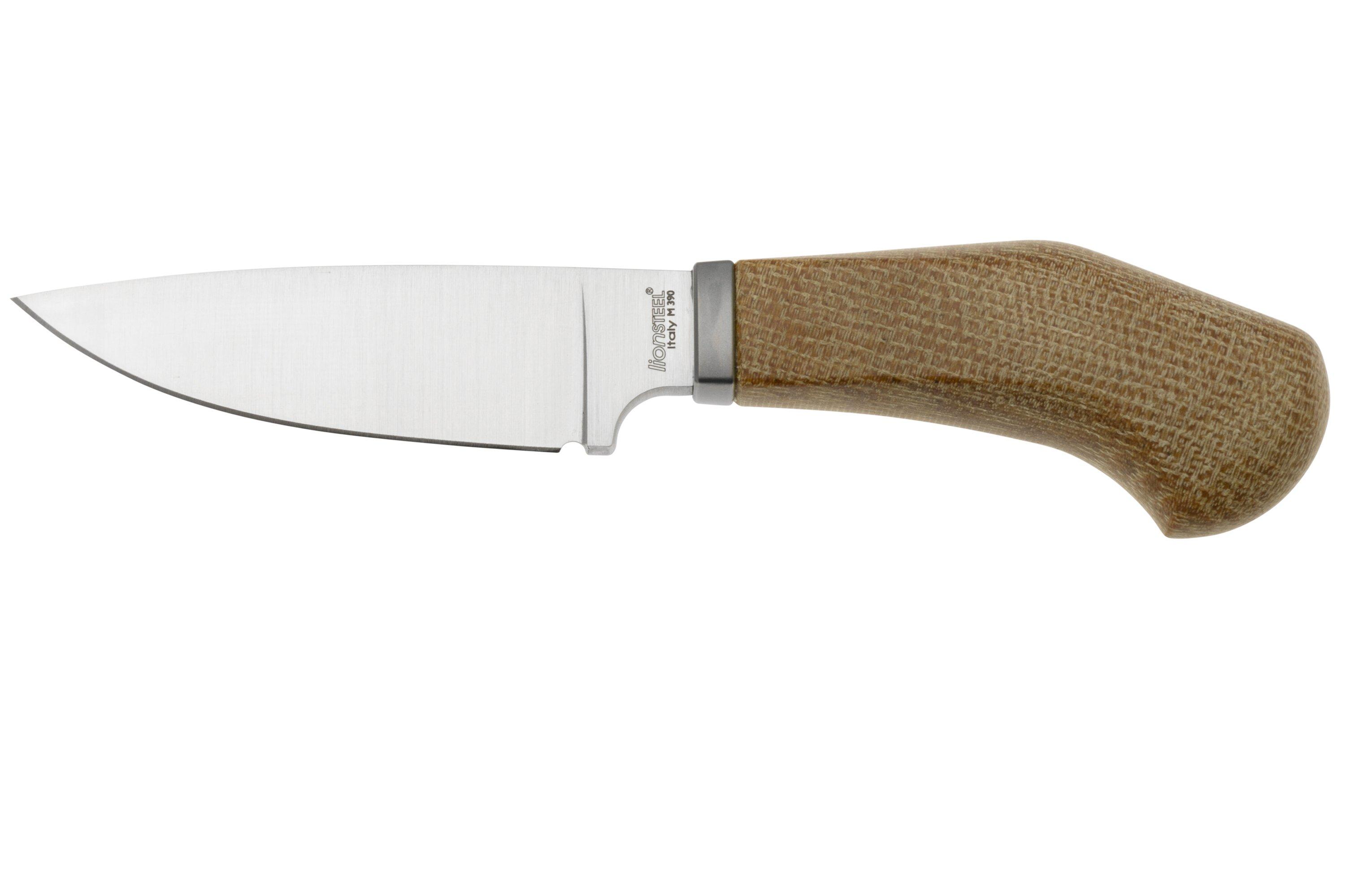 LionSteel Willy WL1-CVN, M390 Droppoint Natural Micarta, fixed knife ...