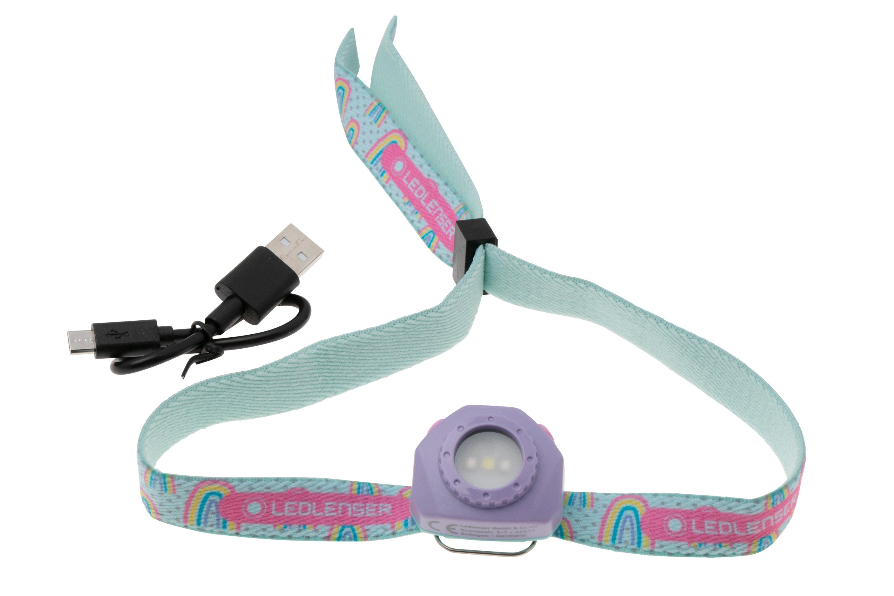Ledlenser KIDLED4R Purple, rechargeable head torch for children, 40 ...