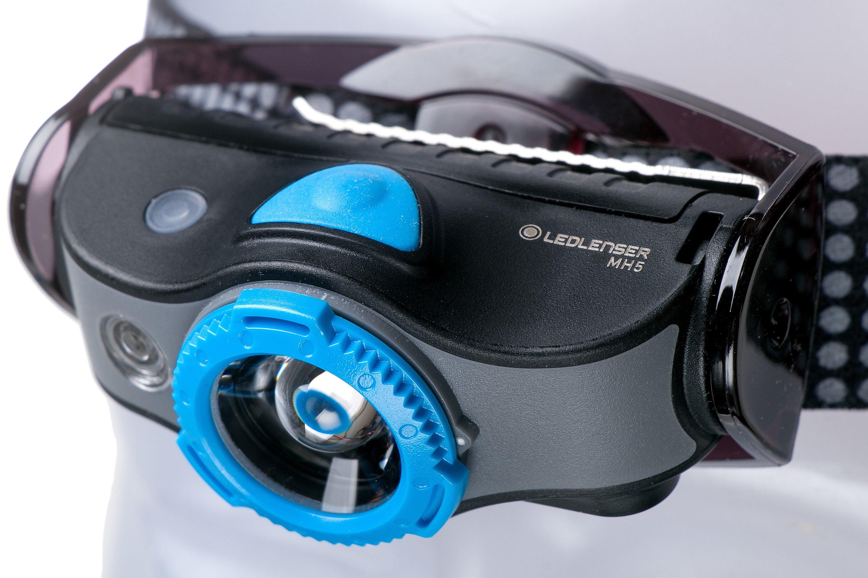 Ledlenser MH5 rechargeable head torch, black and blue | Advantageously ...