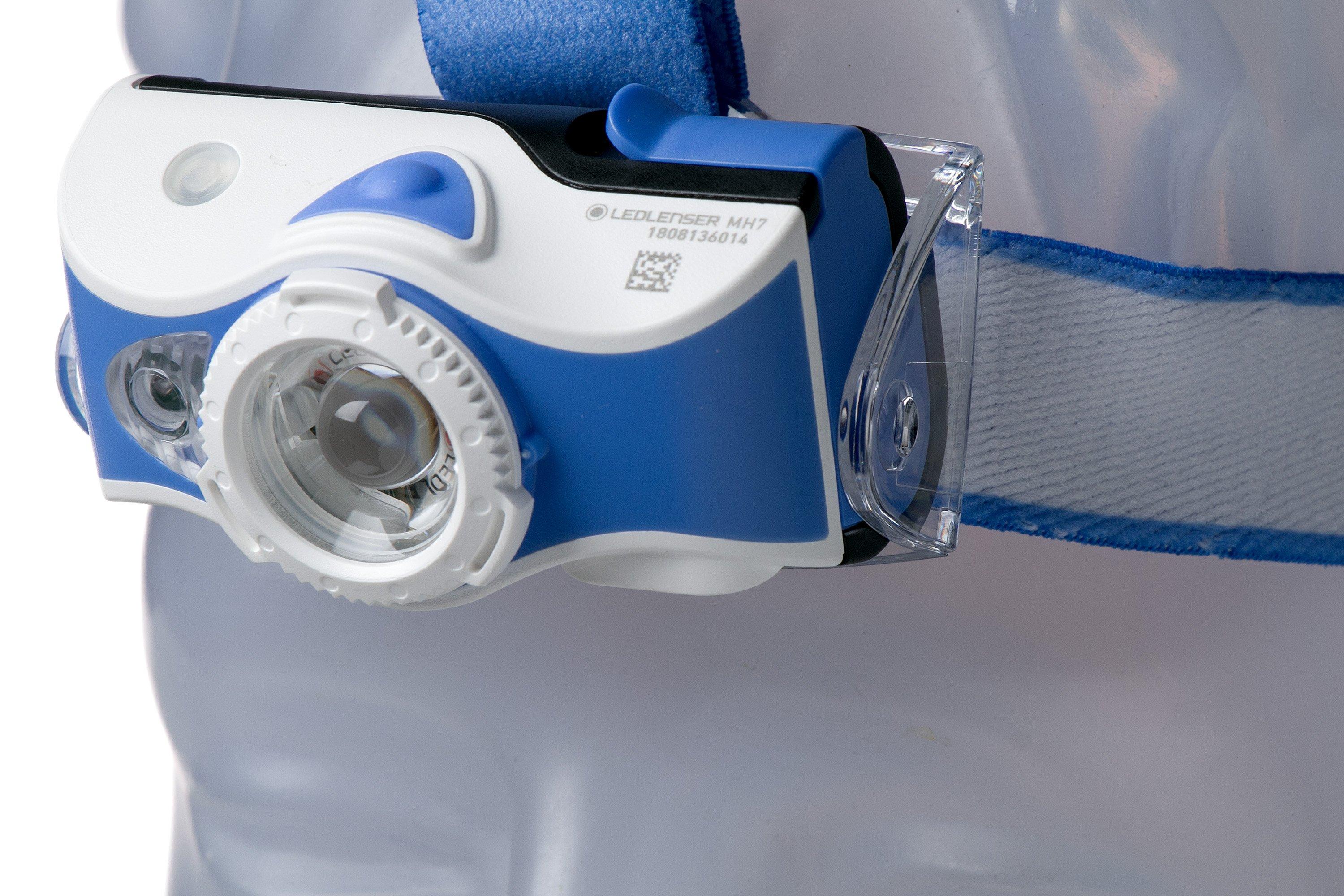 LedLenser MH7 rechargeable head torch, blue | Advantageously shopping ...
