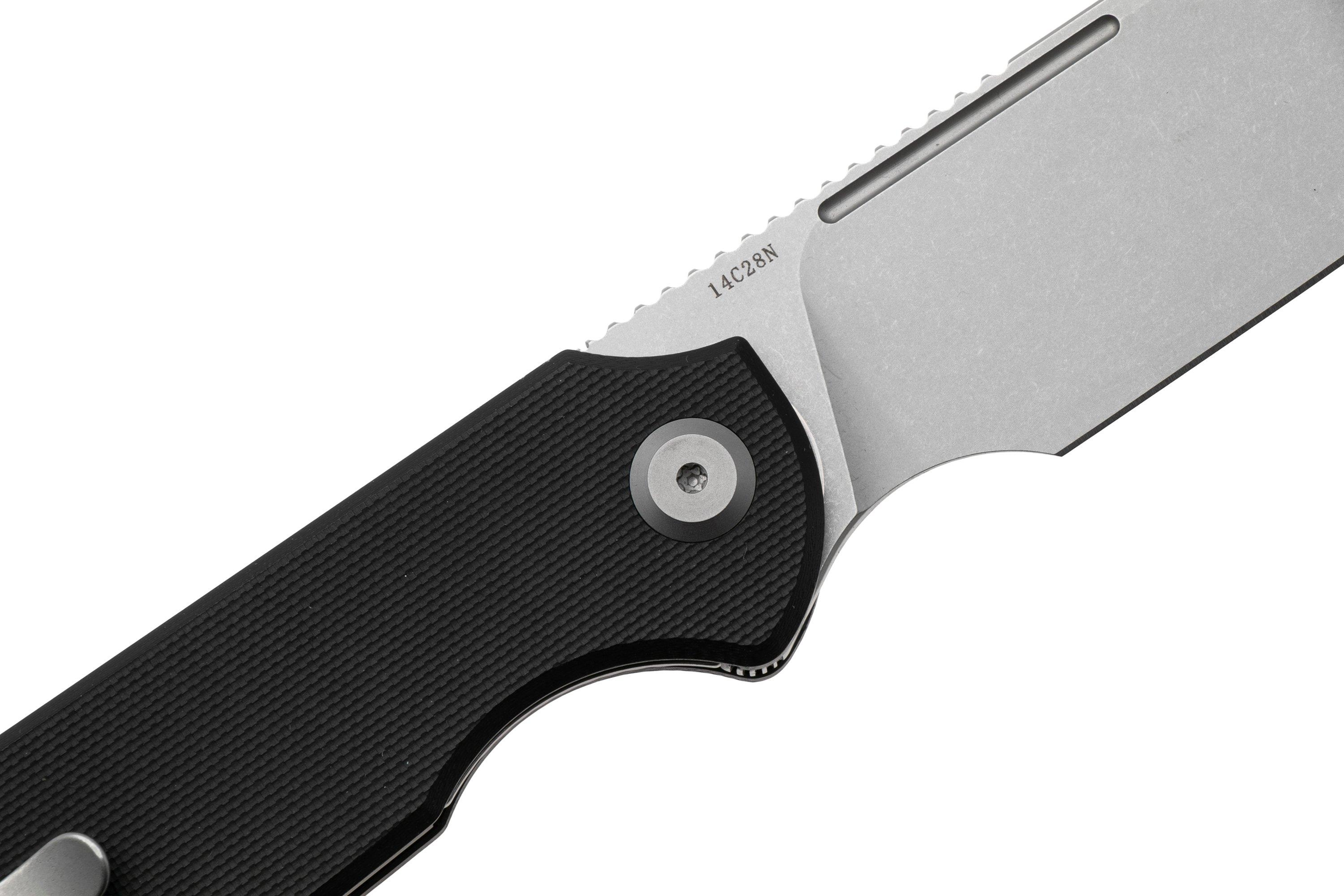 Eutektik Binary BIN-BSW-R Stonewashed 14C28N, Black G10, couteau de ...