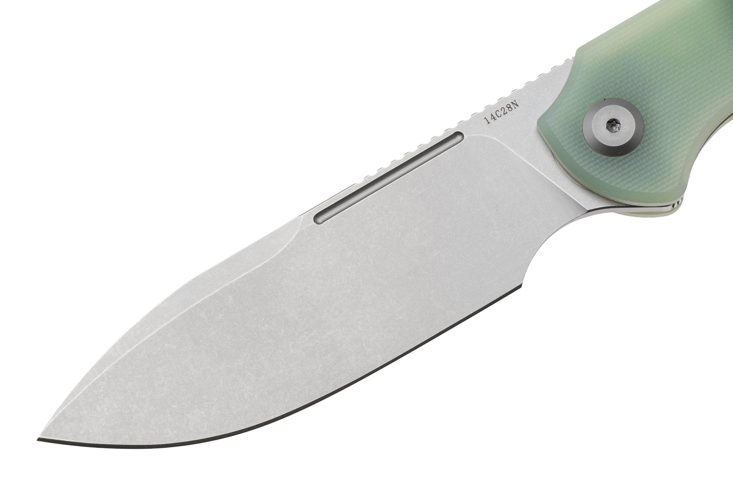 Eutektik Binary BIN-JSW-L Stonewashed 14C28N, Jade G10, left-handed ...