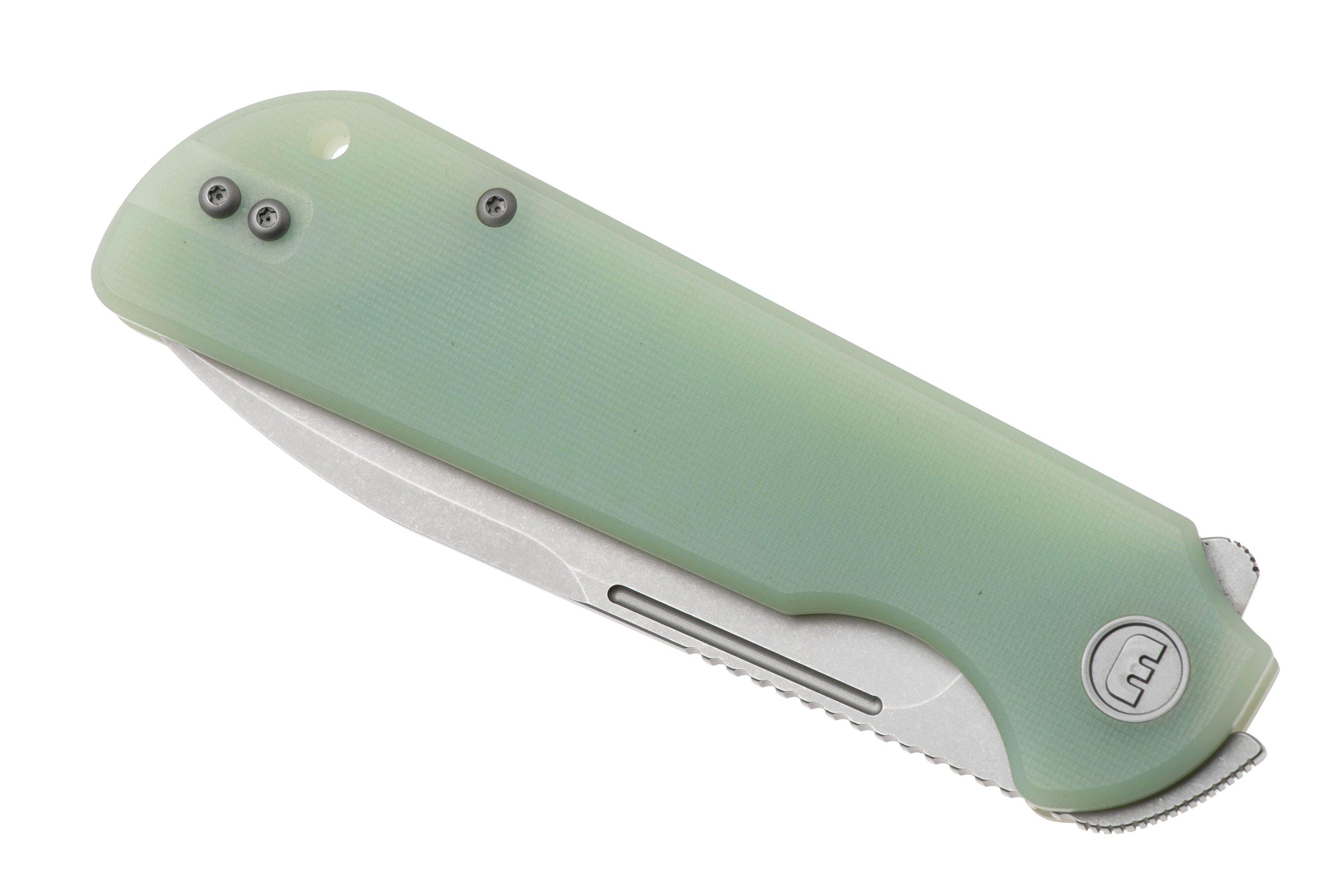 Eutektik Binary BIN-JSW-L Stonewashed 14C28N, Jade G10, left-handed ...