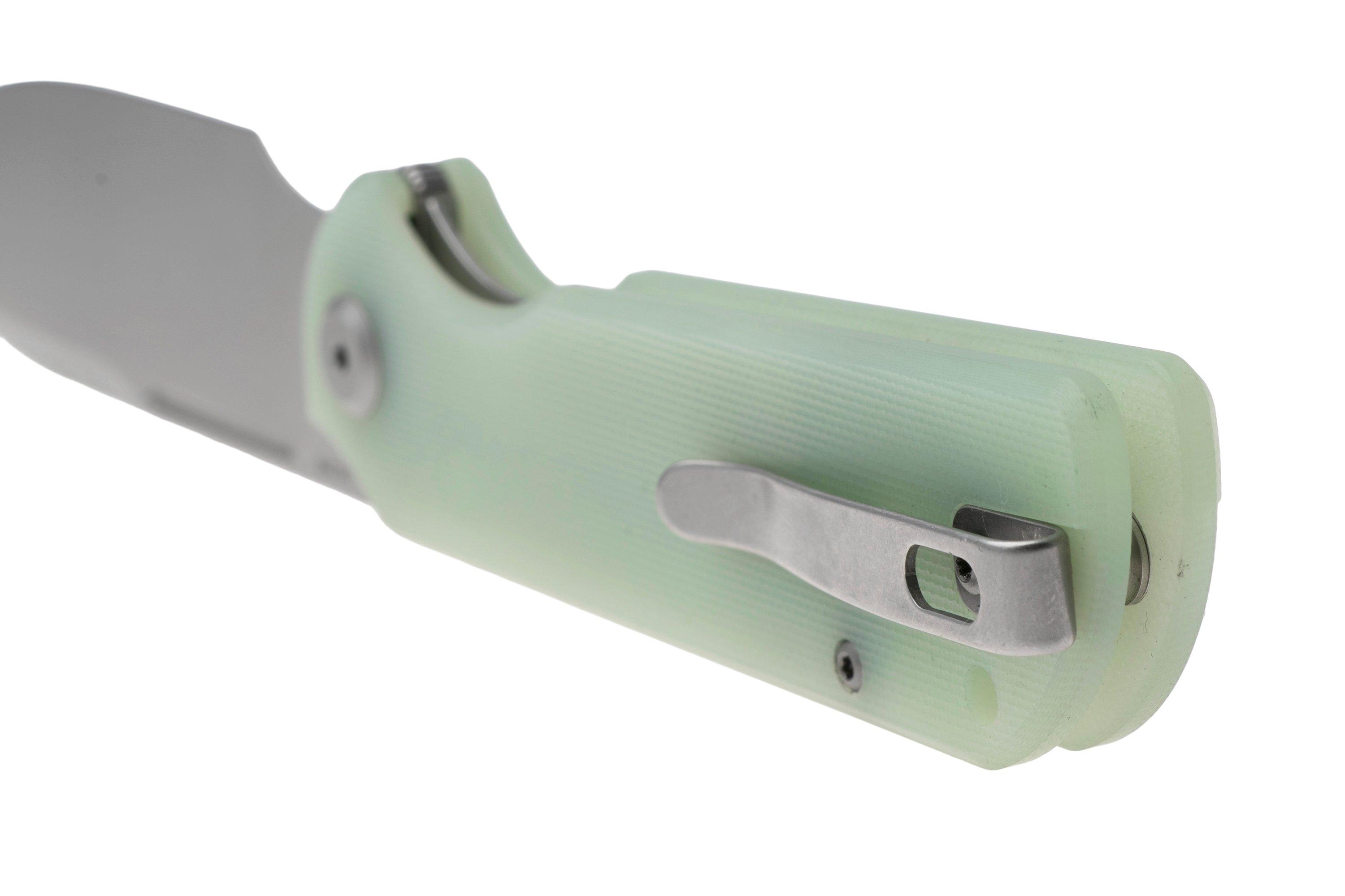 Eutektik Binary BIN-JSW-R Stonewashed 14C28N, Jade G10, pocket knife ...