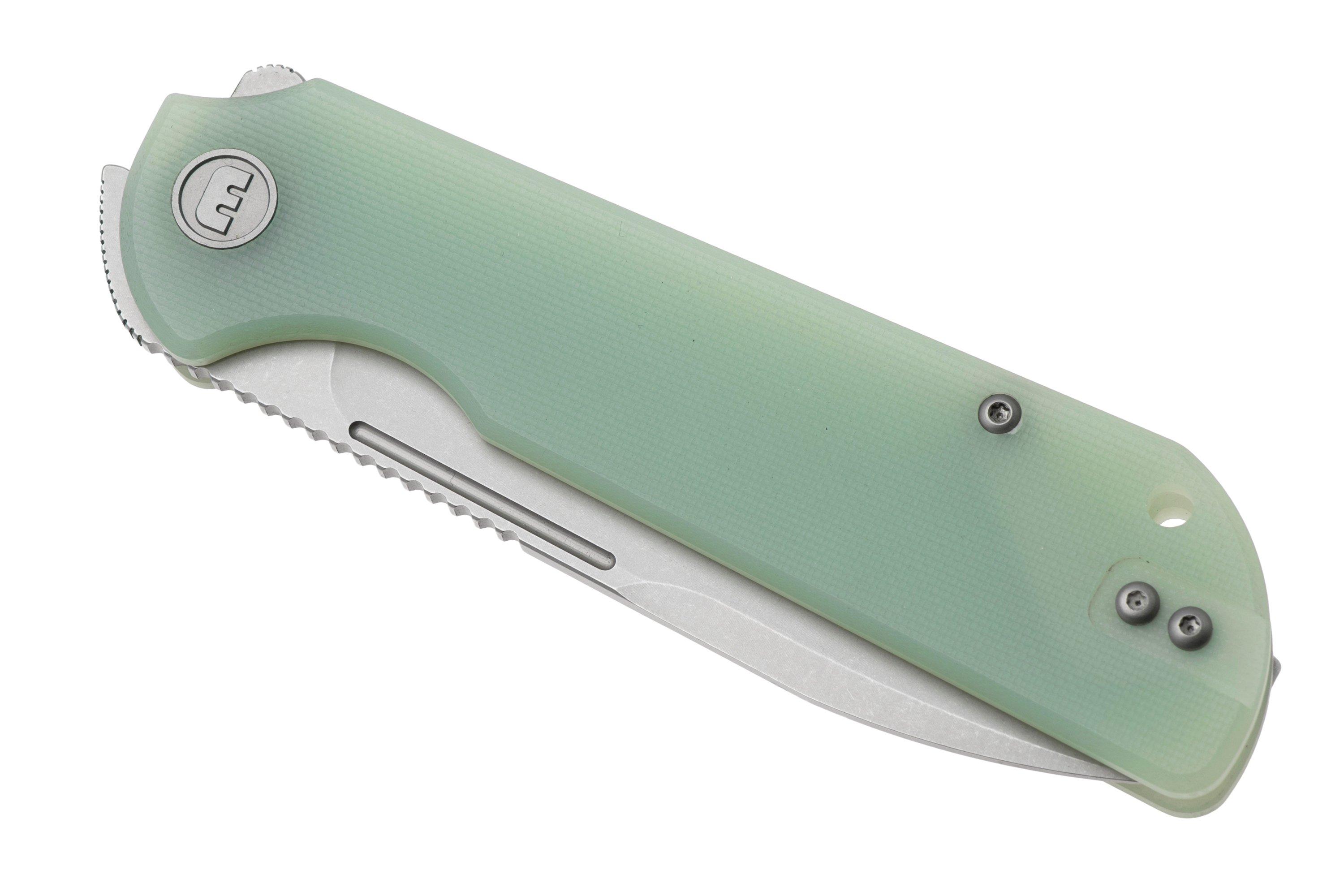 Eutektik Binary BIN-JSW-R Stonewashed 14C28N, Jade G10, pocket knife ...