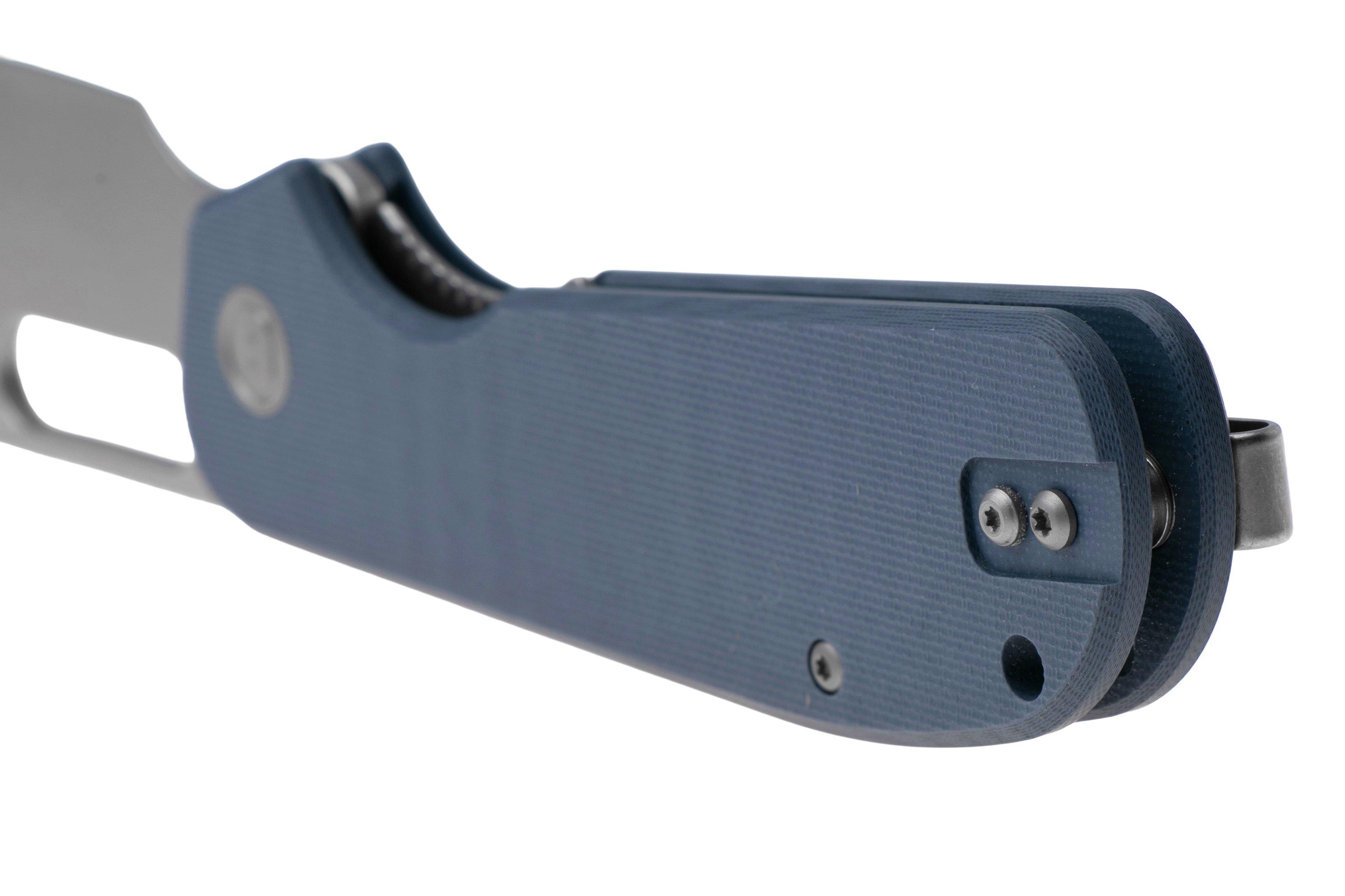 Eutektik EFD EFD-DSW-L Stonewashed 14C28N, Blue G10, linkshandig zakmes ...