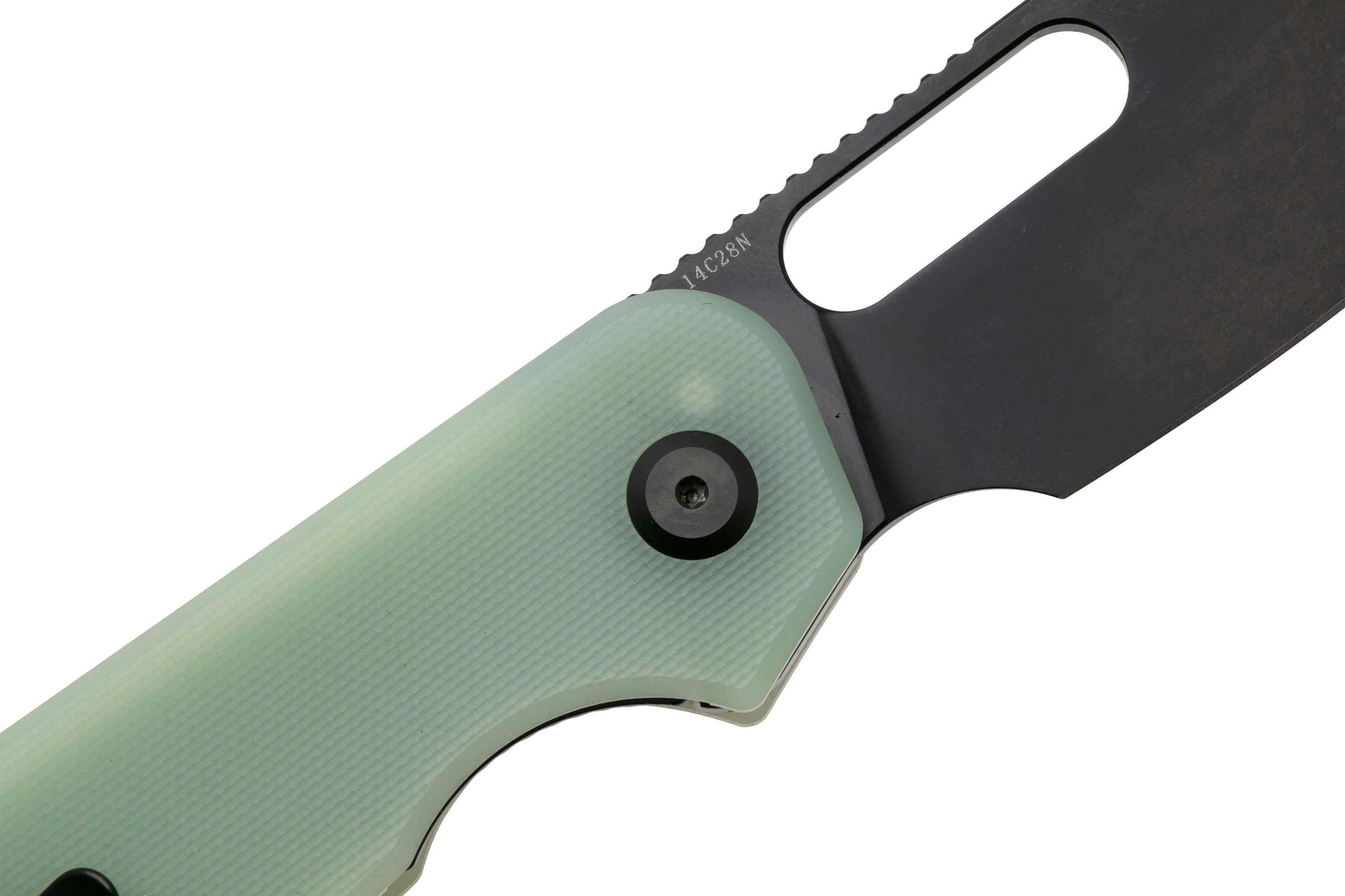 Eutektik EFD EFD-JBW-R Blackwashed 14C28N, Jade G10, coltello da tasca ...