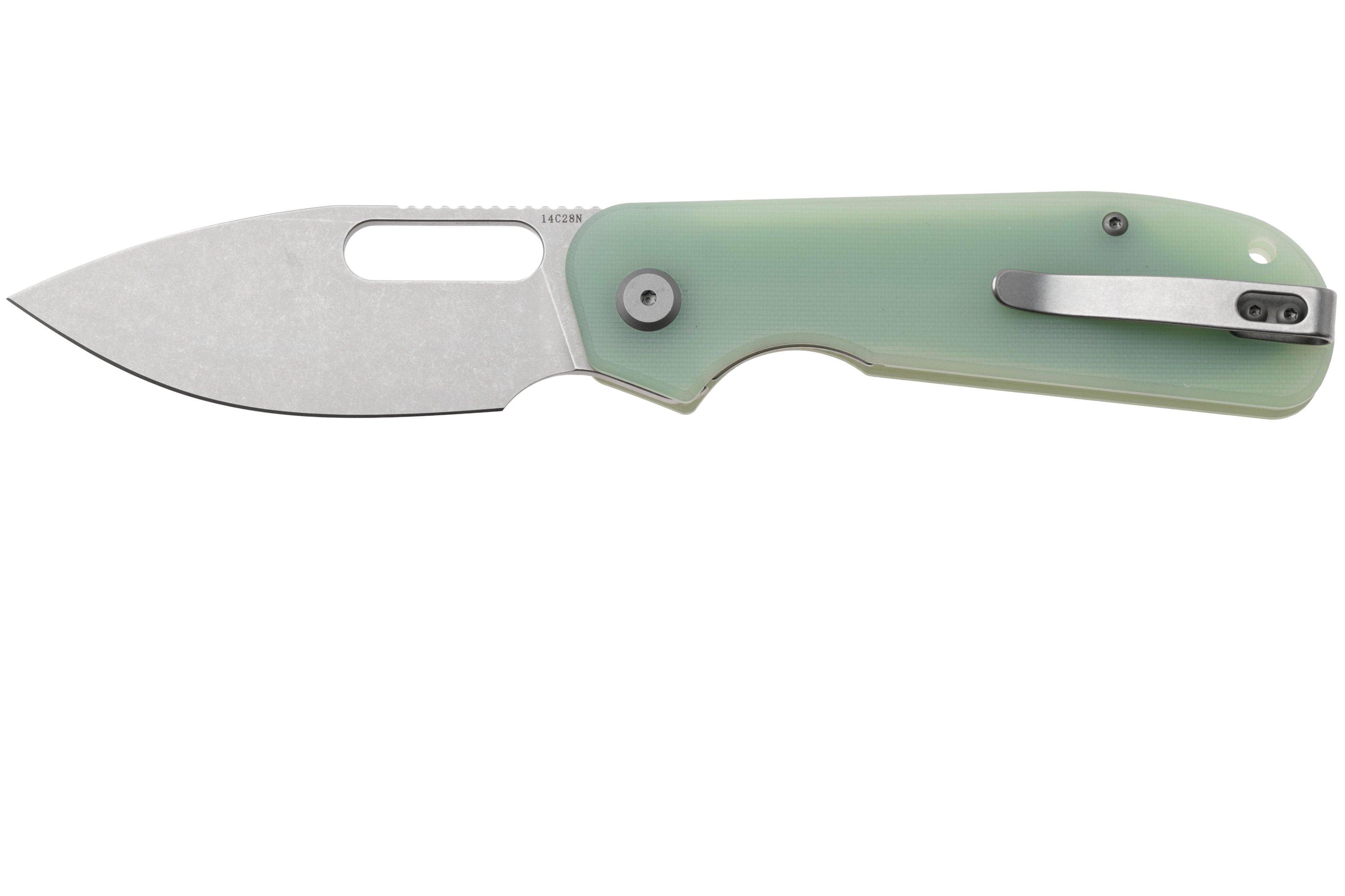 Eutektik EFD EFD-JSW-L Stonewashed 14C28N, Jade G10, left-handed pocket ...
