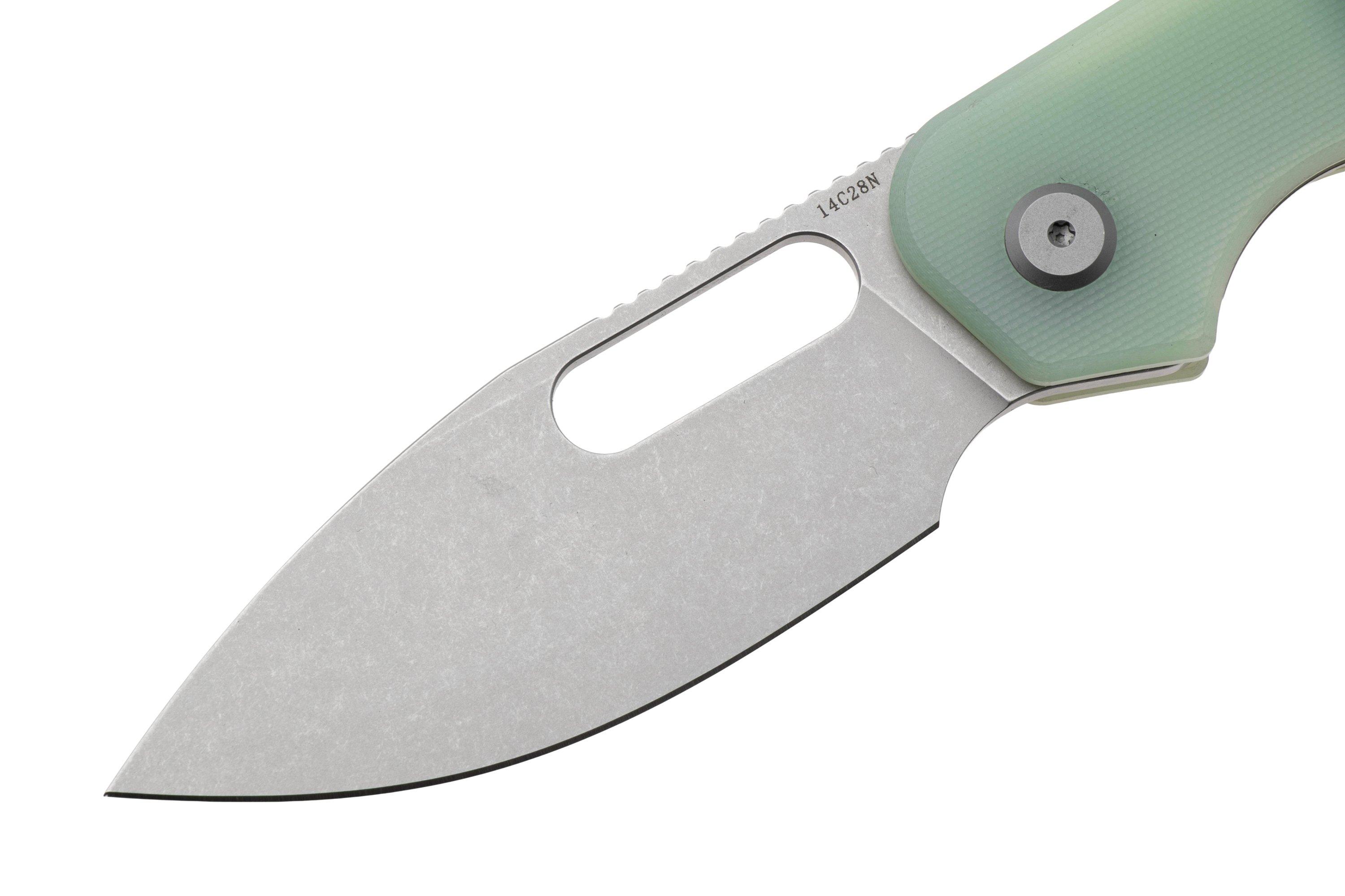 Eutektik EFD EFD-JSW-L Stonewashed 14C28N, Jade G10, left-handed pocket ...