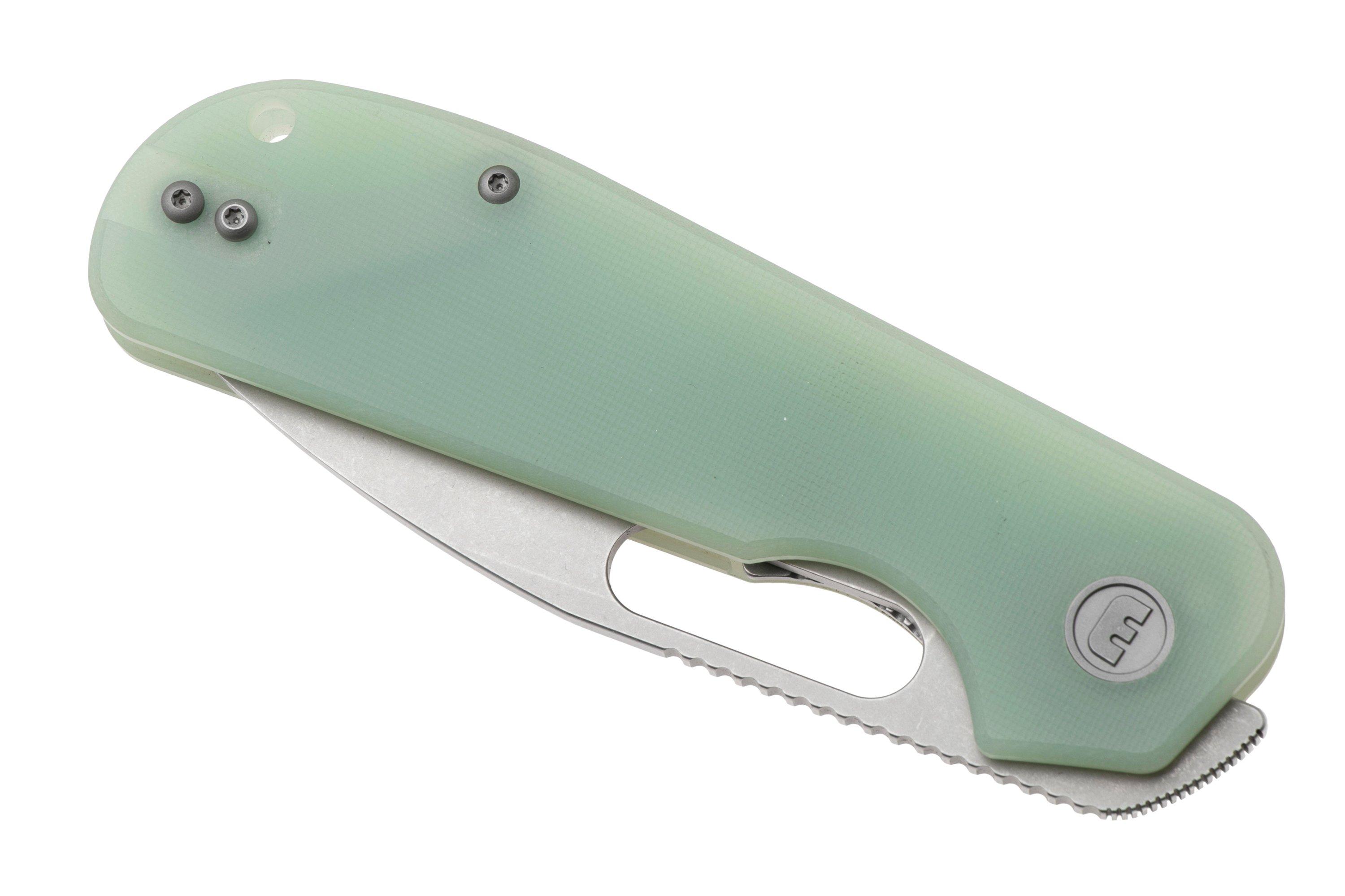 Eutektik EFD EFD-JSW-L Stonewashed 14C28N, Jade G10, left-handed pocket ...