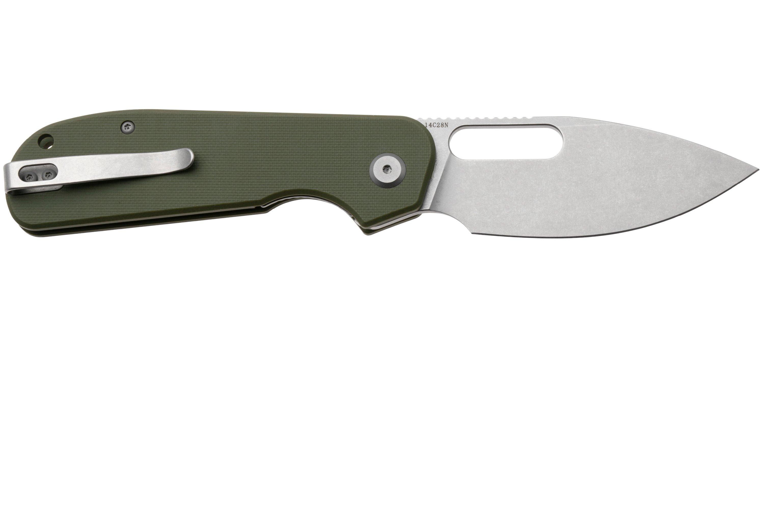 Eutektik EFD EFD-OGSW-R Stonewashed 14C28N, OD Green G10, pocket knife ...