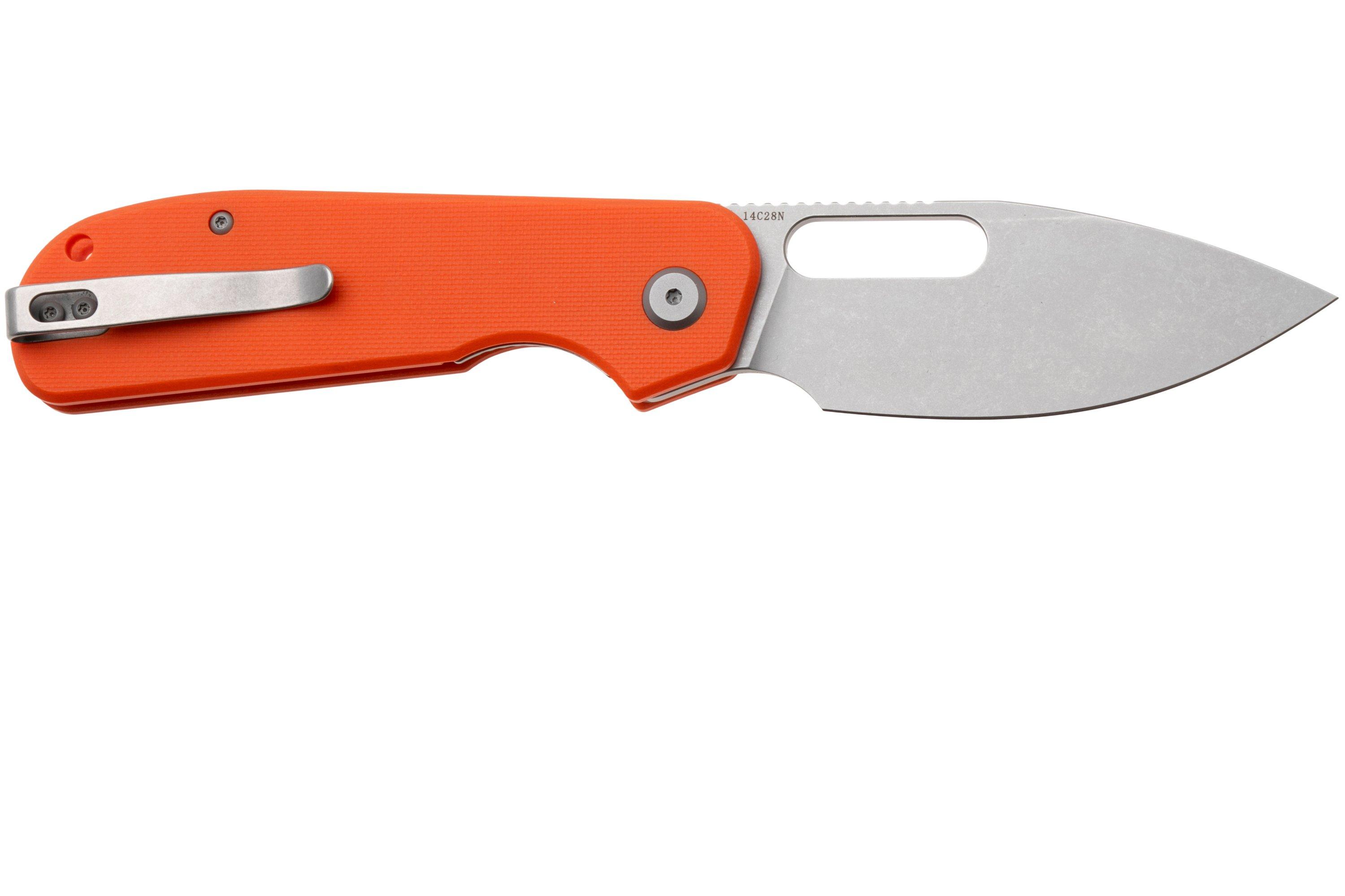 Eutektik EFD EFD-OSW-R Stonewashed 14C28N, Orange G10, pocket knife ...