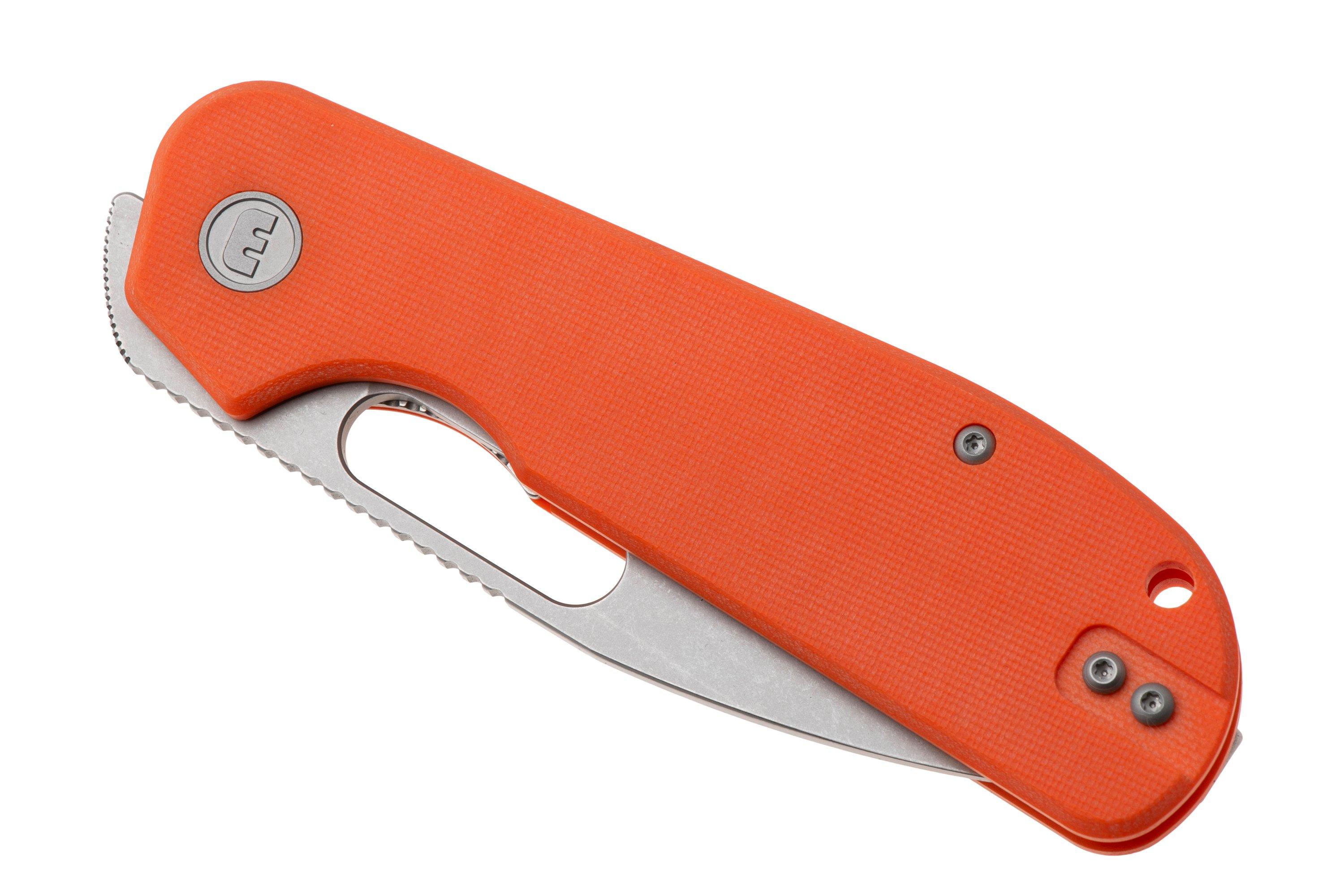 Eutektik EFD EFD-OSW-R Stonewashed 14C28N, Orange G10, pocket knife ...