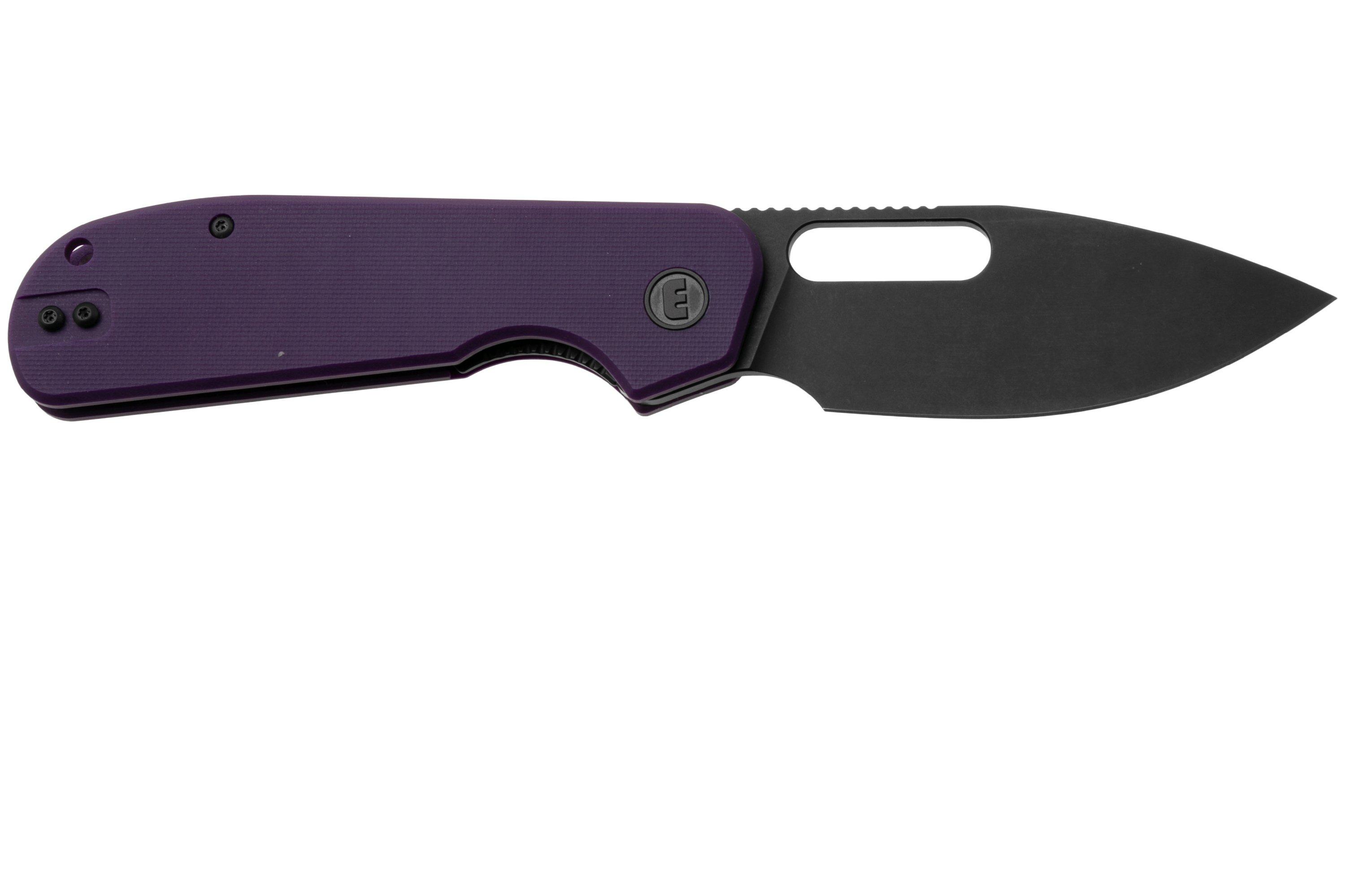 Nóż składany Eutektik EFD EFD-PBW-L Blackwashed 14C28N, Purple G10 ...
