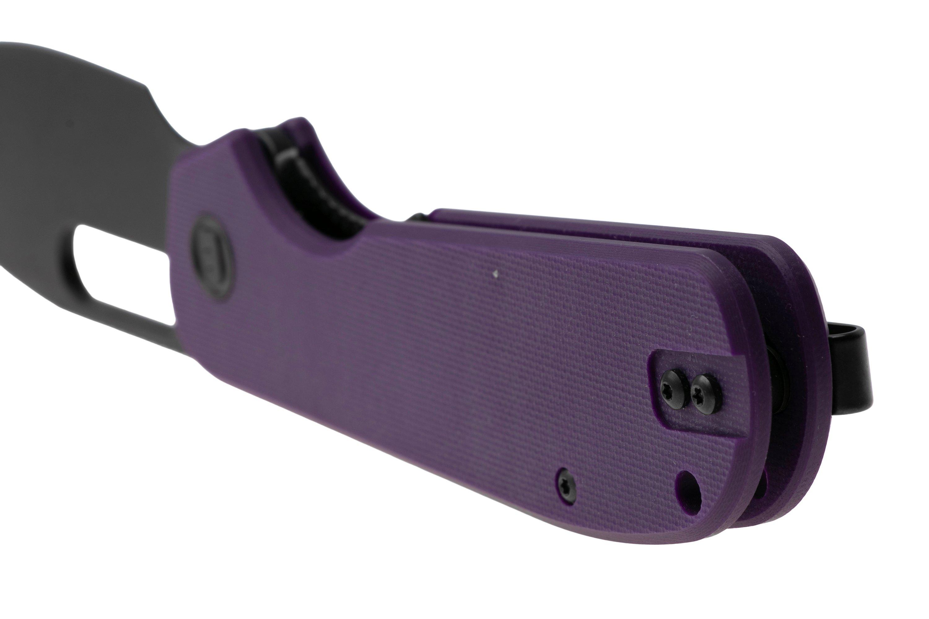 Eutektik EFD EFD-PBW-L Blackwashed 14C28N, Purple G10, left-handed ...