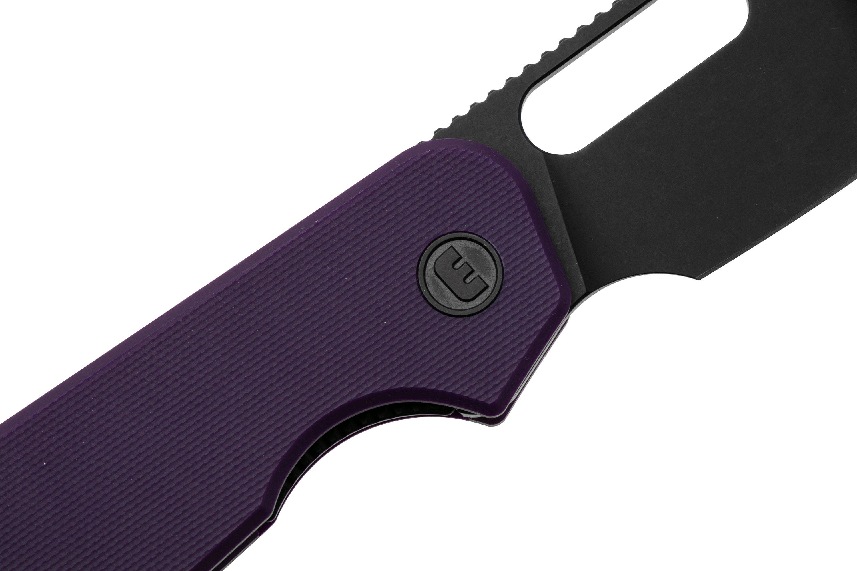 Eutektik EFD EFD-PBW-L Blackwashed 14C28N, Purple G10, left-handed ...