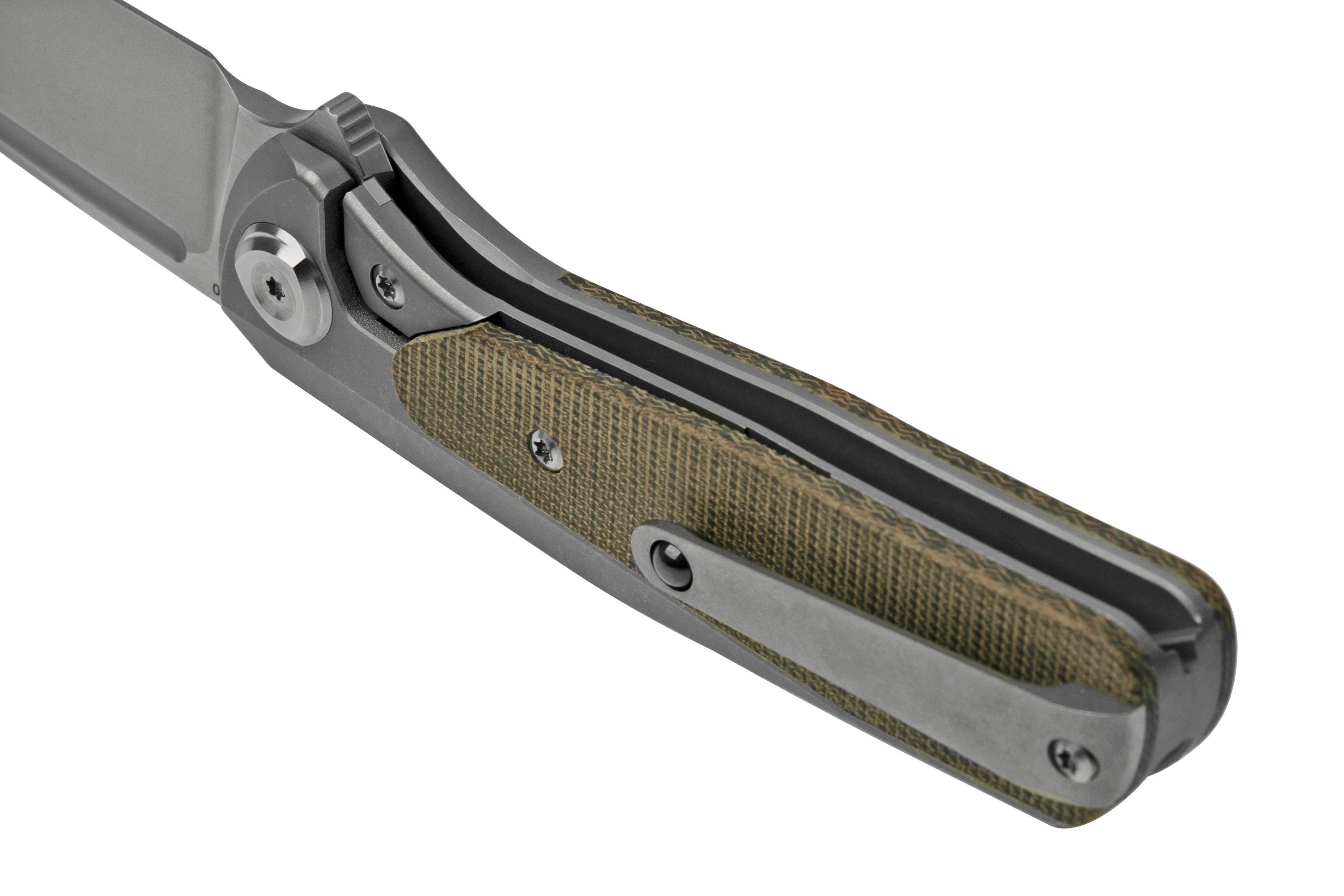 Liong Mah GSD v2 GSD2-GM Green Micarta Inlay pocket knife ...