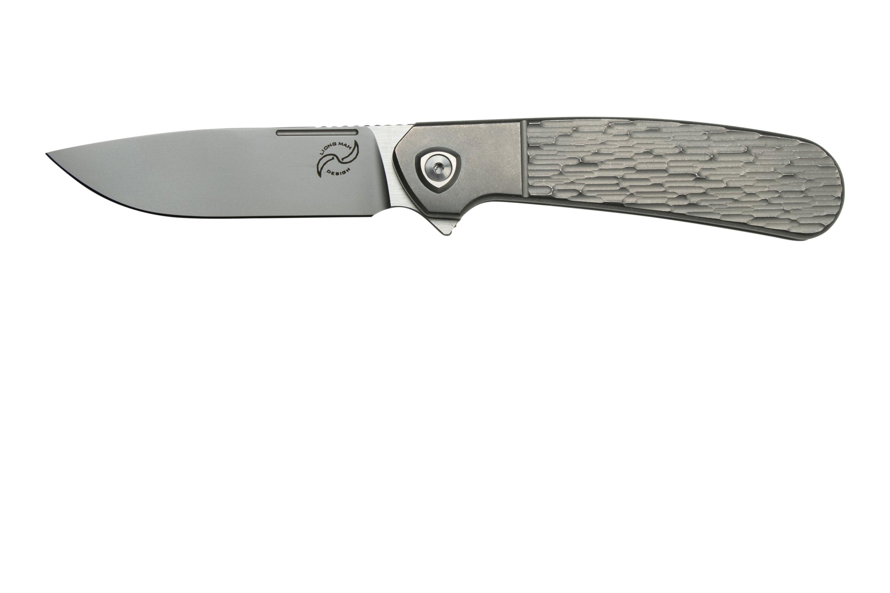 Liong Mah L1 Textured Titanium, L1-TT pocket knife | Advantageously ...