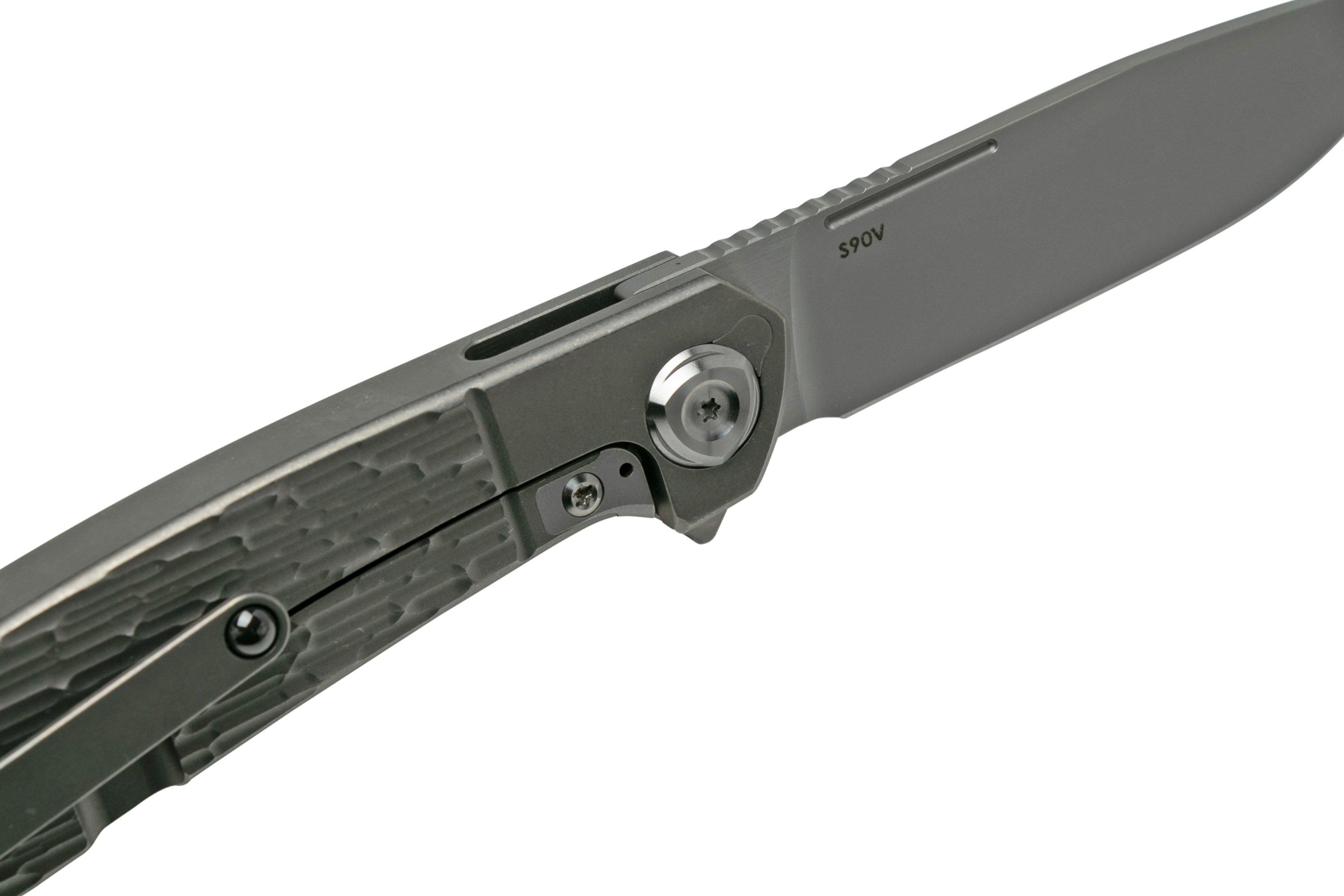 Liong Mah L1 Textured Titanium, L1-TT pocket knife | Advantageously ...