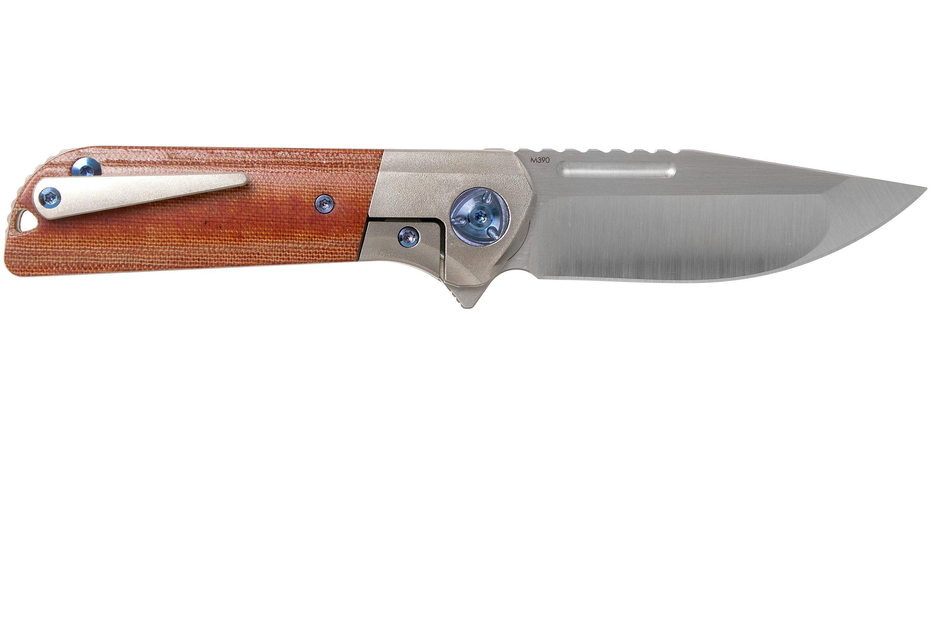 Liong Mah Lanny, Brown Canvas Micarta, Satin M390 navaja | Compras con ...