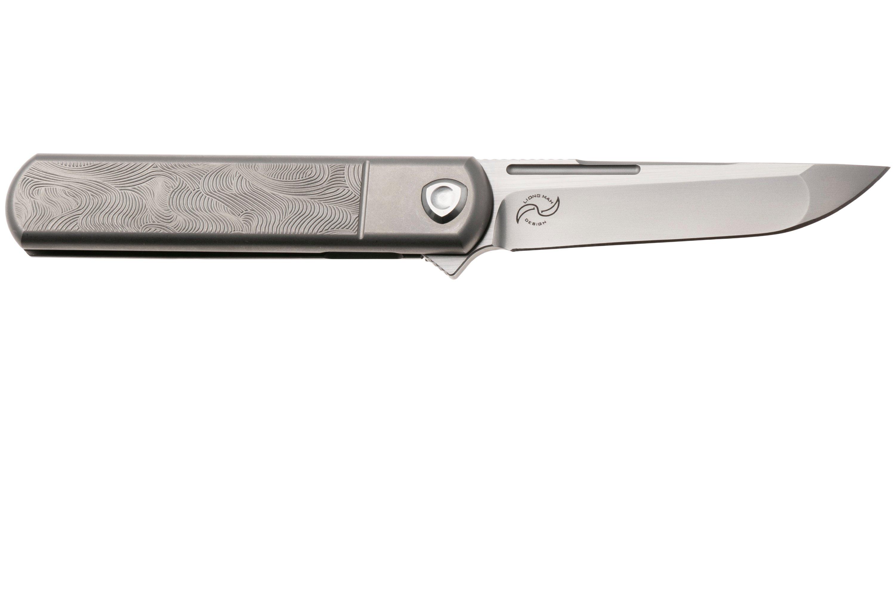Liong Mah Tanto One, Bead Blasted M390, Sculpted Titanium, linkshandig ...