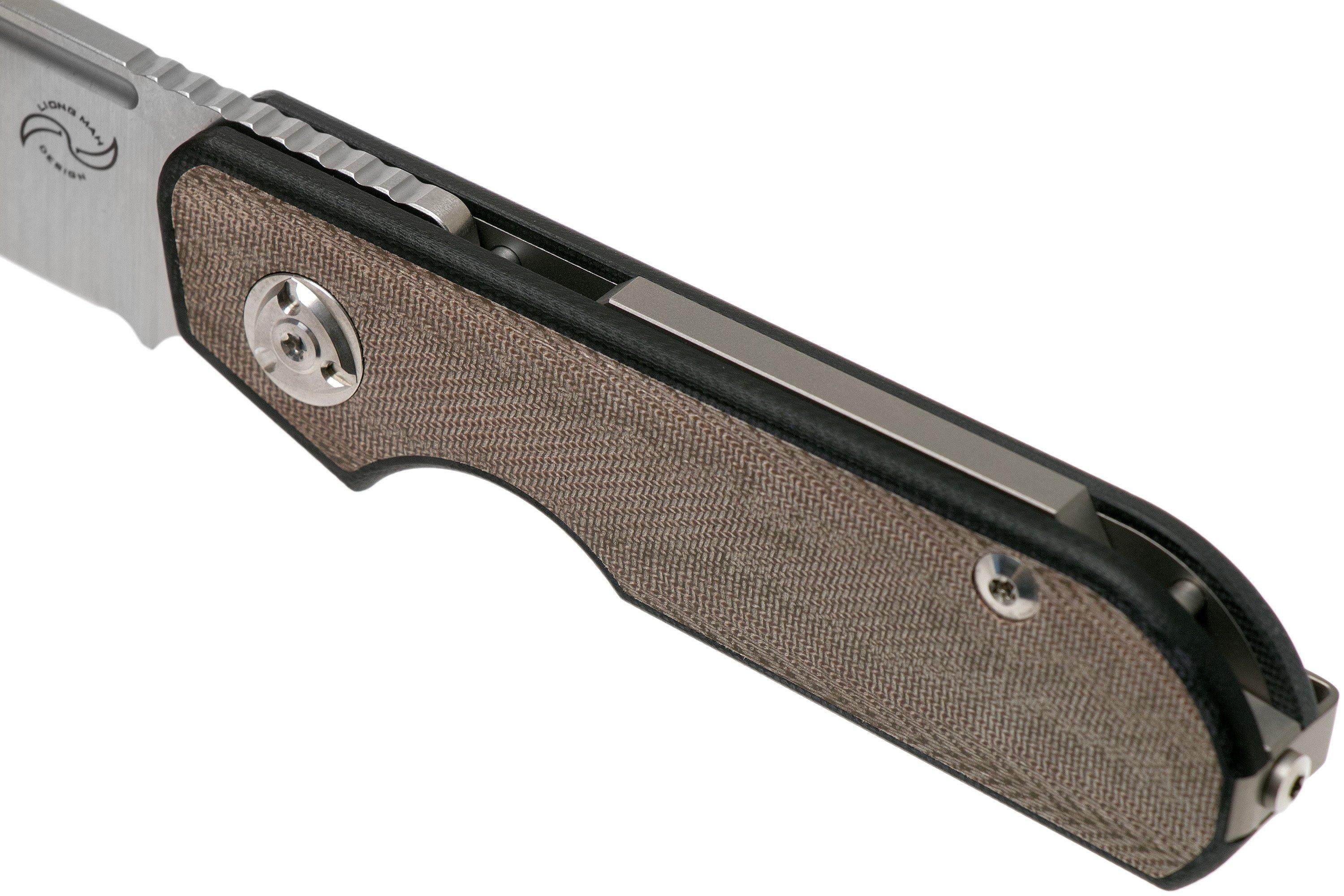 Liong Mah Traveller Sheepfoot Green Canvas Micarta pocket knife ...