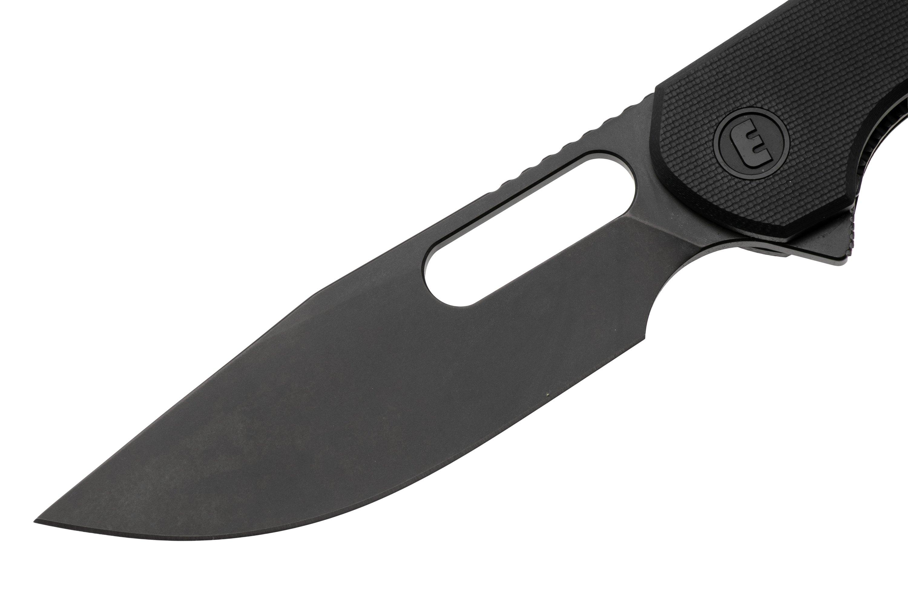 Eutektik Trinity TRI-BBW-R Blackwashed 14C28N, Black G10, pocket knife ...
