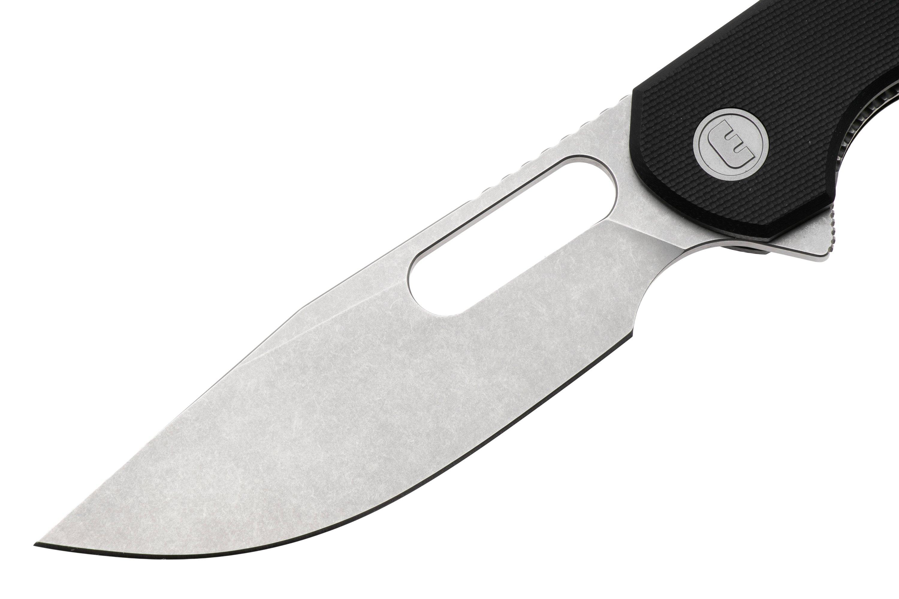 Eutektik Trinity TRI-BSW-R Stonewashed 14C28N, Black G10, pocket knife ...