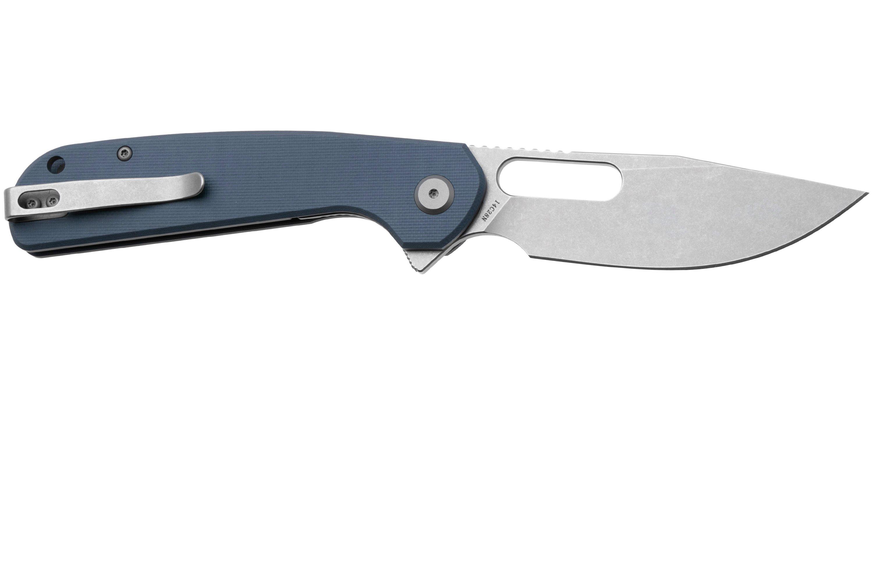 Eutektik Trinity TRI-DSW-R Stonewashed 14C28N, Blue G10, pocket knife ...