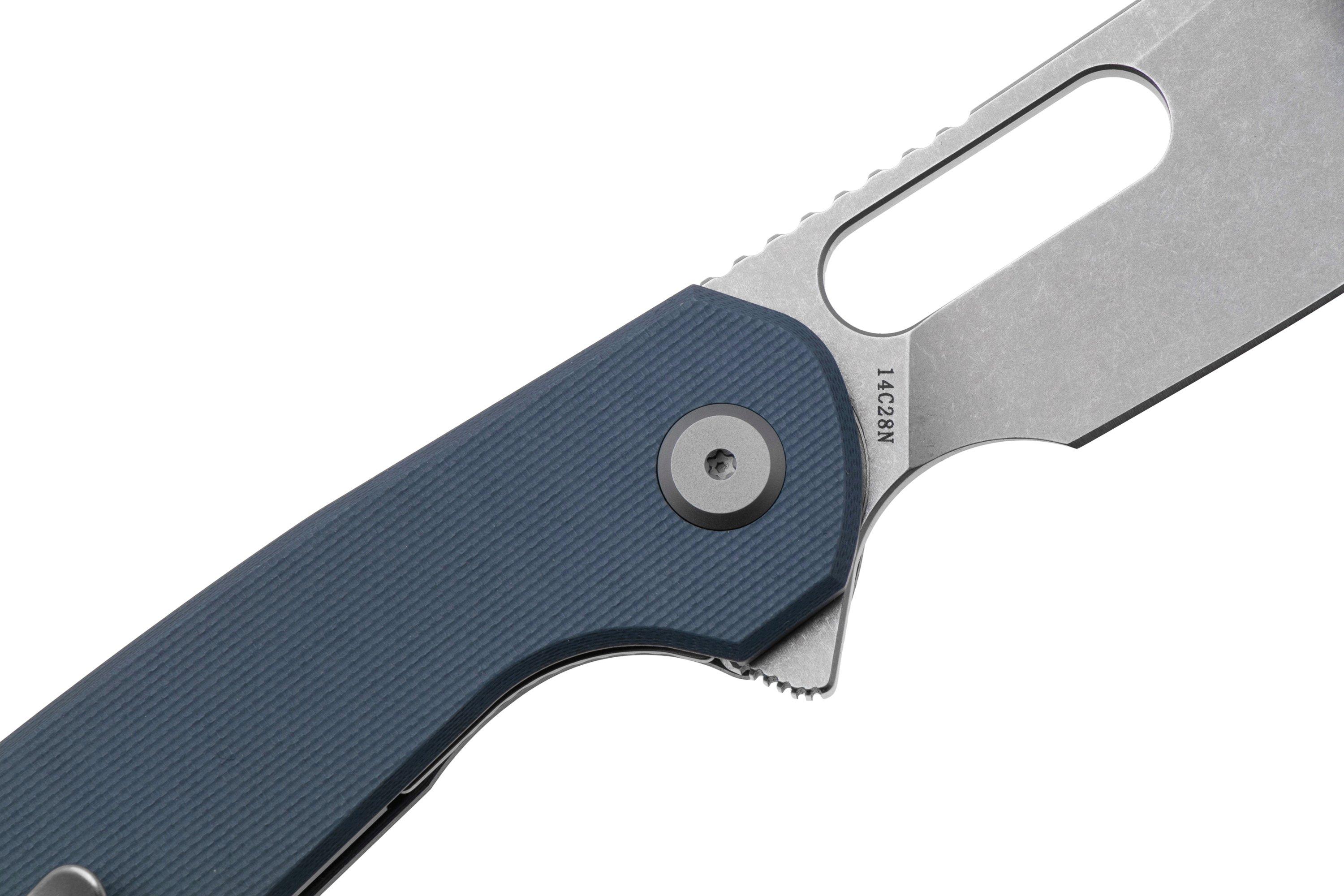 Eutektik Trinity TRI-DSW-R Stonewashed 14C28N, Blue G10, pocket knife ...