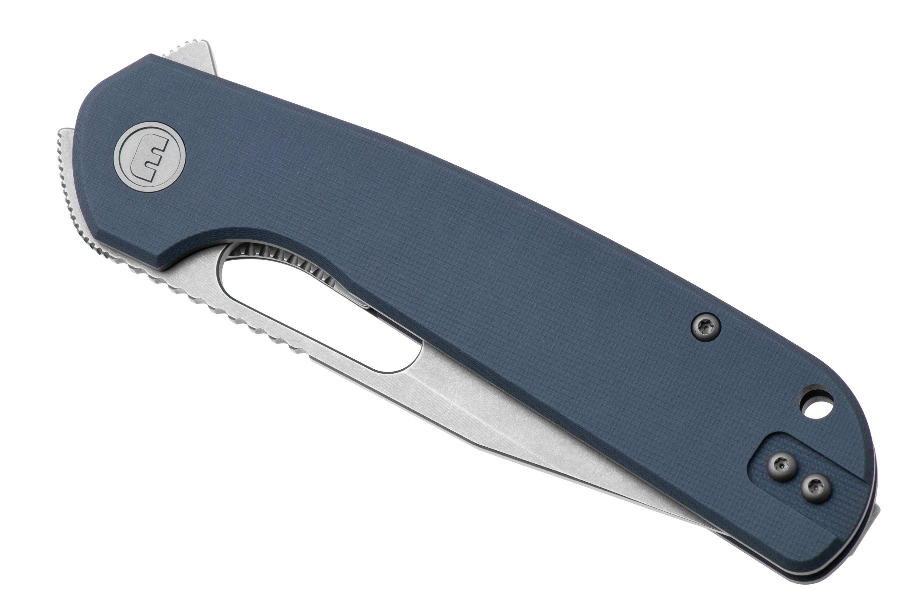 Eutektik Trinity TRI-DSW-R Stonewashed 14C28N, Blue G10, pocket knife ...