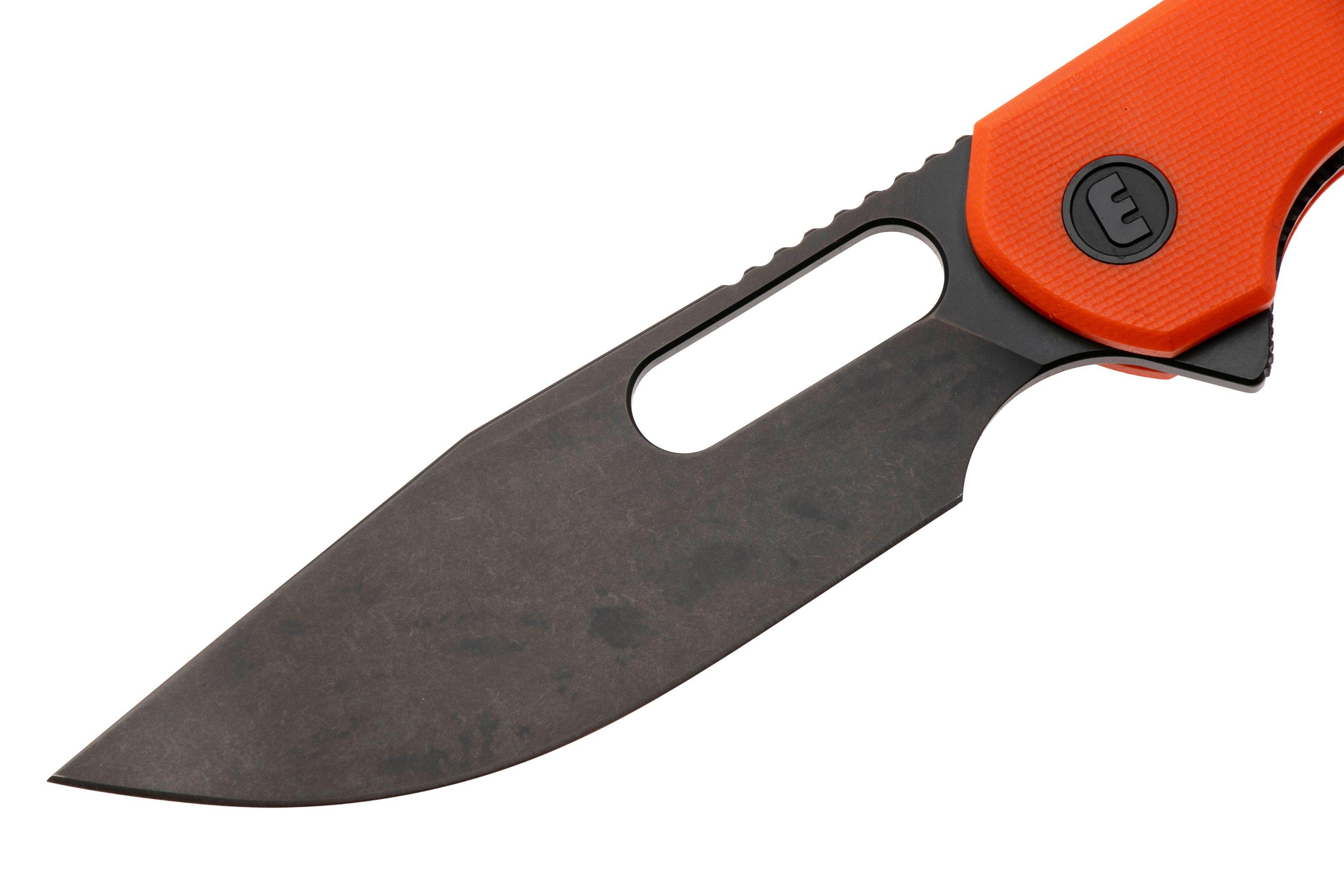 Eutektik Trinity TRI-OBW-R Blackwashed 14C28N, Orange G10, pocket knife ...