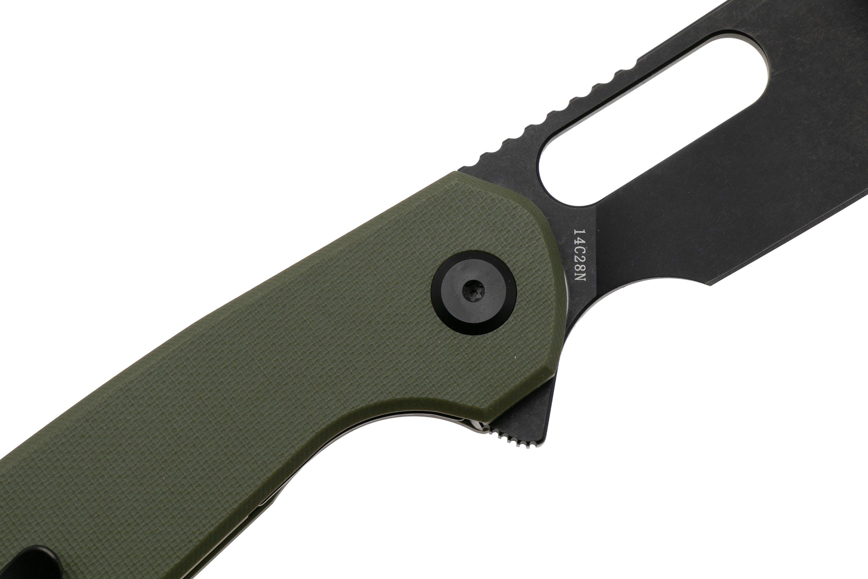 Eutektik Trinity TRI-OGBW-R Blackwashed 14C28N, OD Green G10, pocket ...