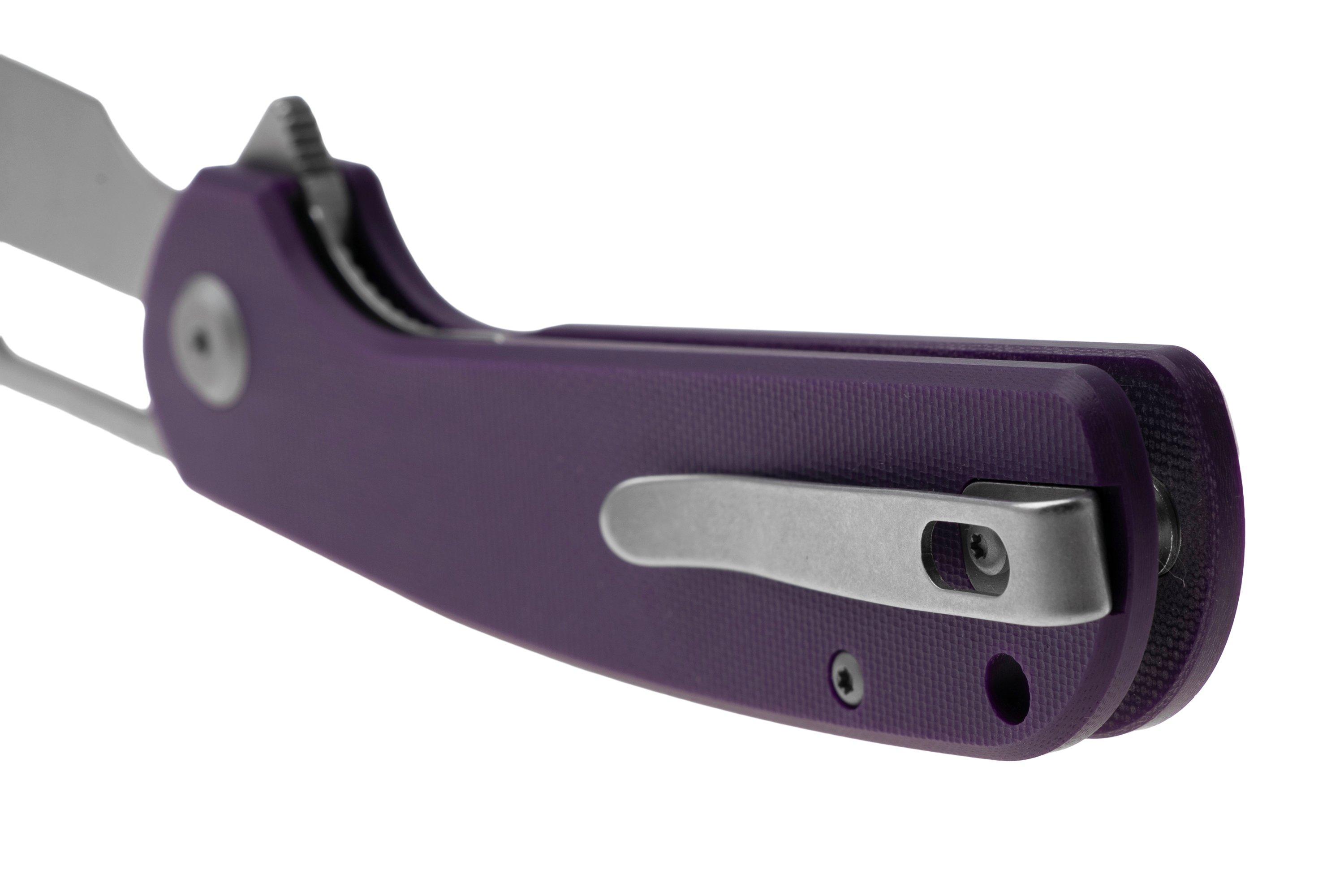 Eutektik Trinity TRI-PSW-R Stonewashed 14C28N, Purple G10, pocket knife ...