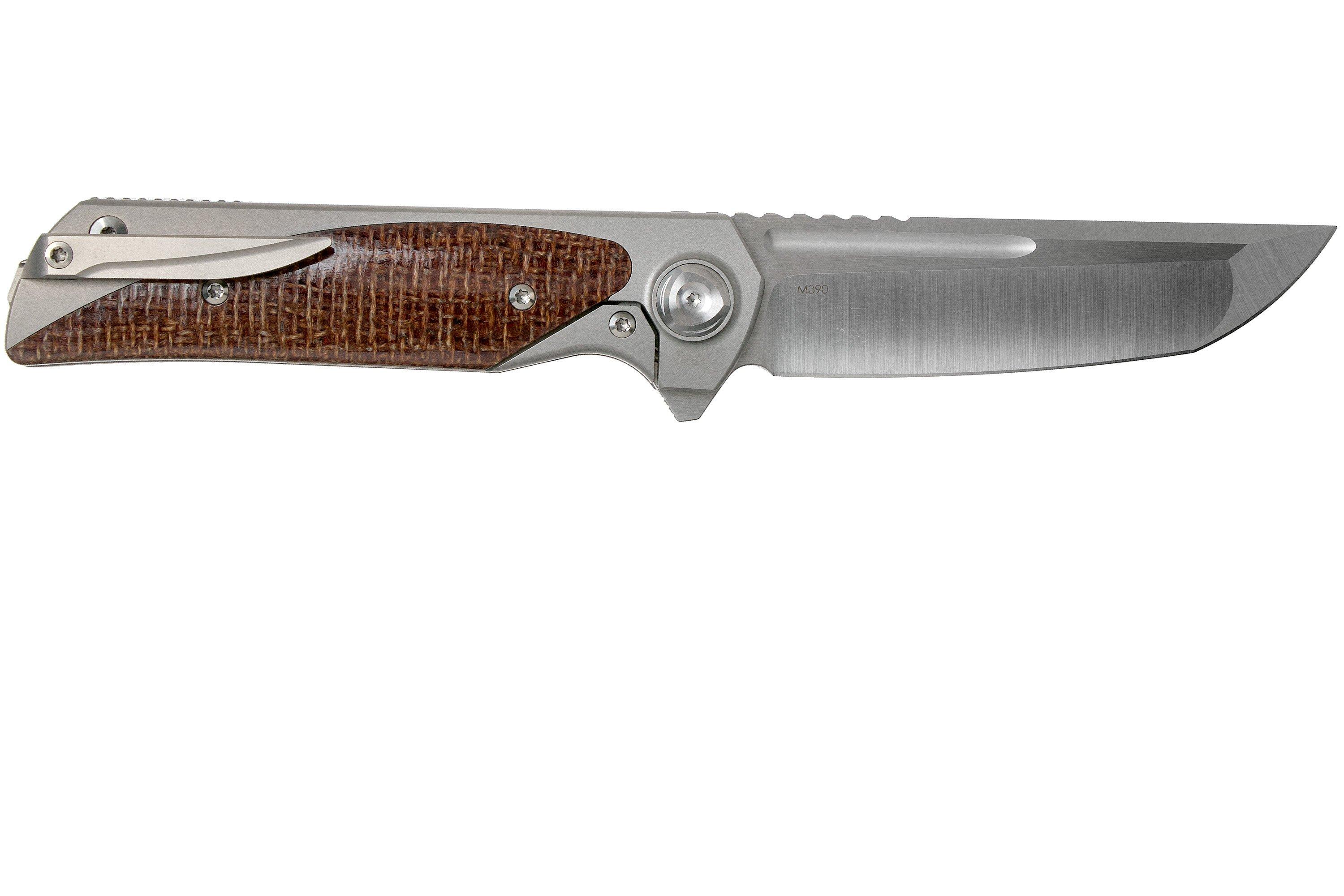 Liong Mah Warrior Two V3 Burlap Micarta pocket knife | Advantageously ...