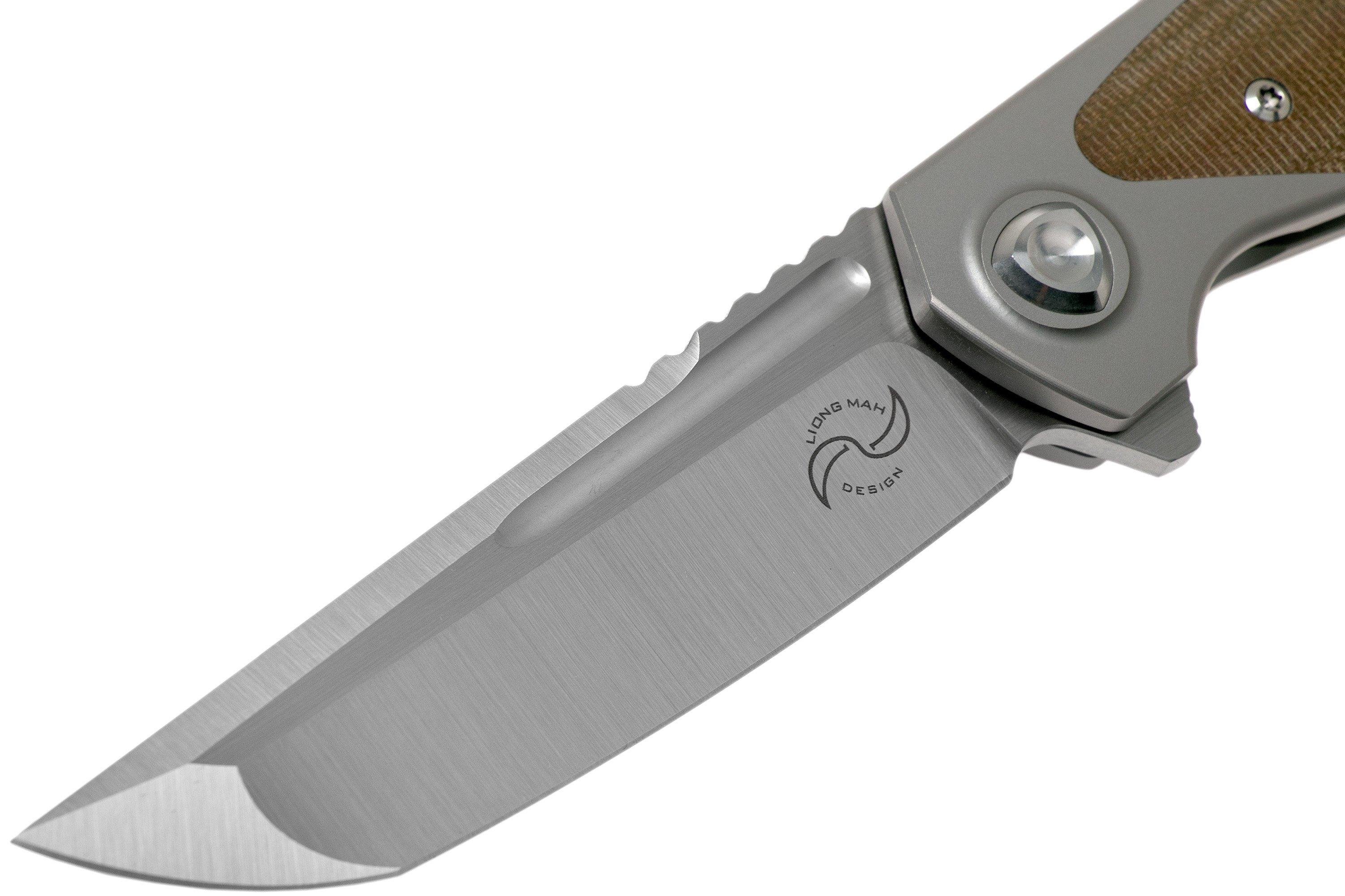 Liong Mah Warrior Two V3 Green Canvas Micarta pocket knife ...
