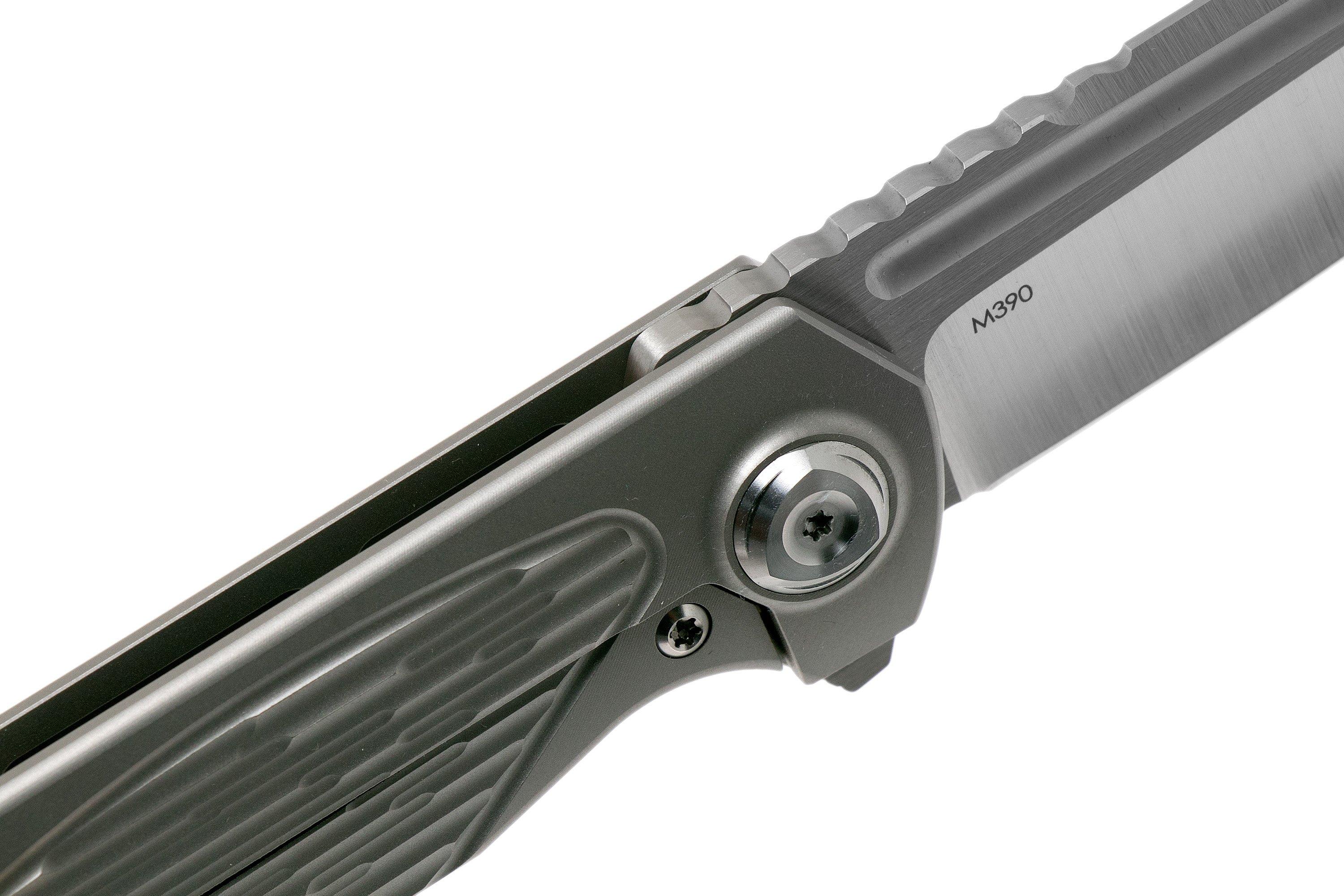 Liong Mah Warrior Two V3 Textured Titanium pocket knife ...