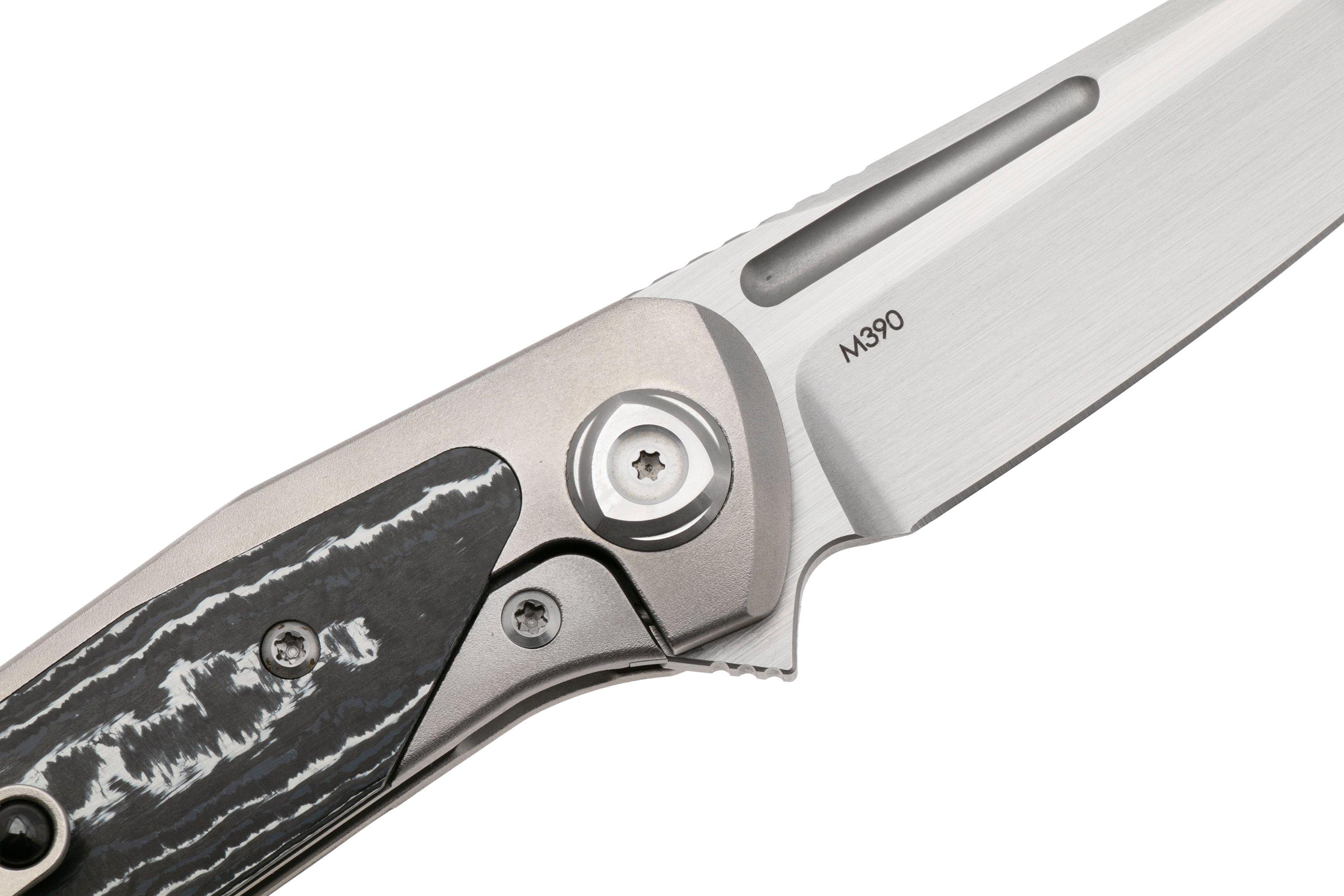 Liong Mah Warrior 3 Satin Böhler M390, Titanium White Storm FatCarbon ...