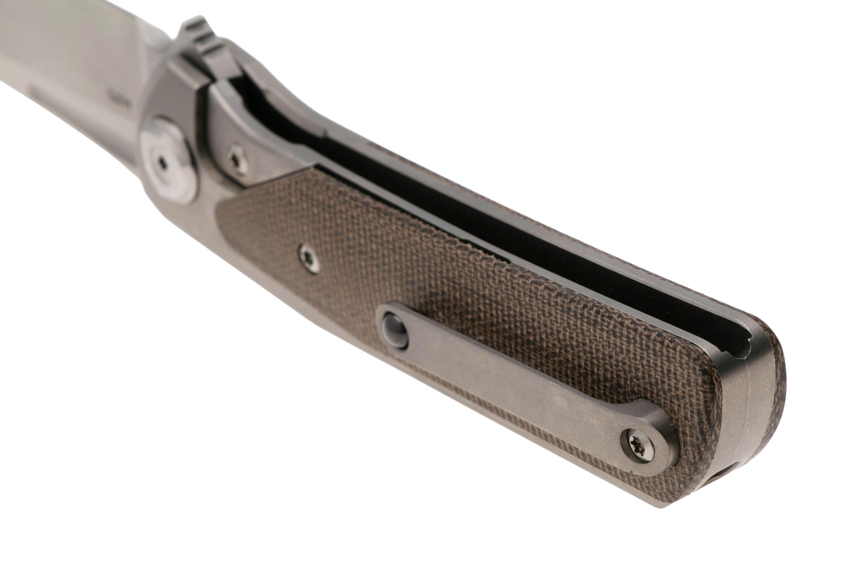 Liong Mah Warrior 3 Bead Blasted Böhler M390, Titanium Green Micarta ...