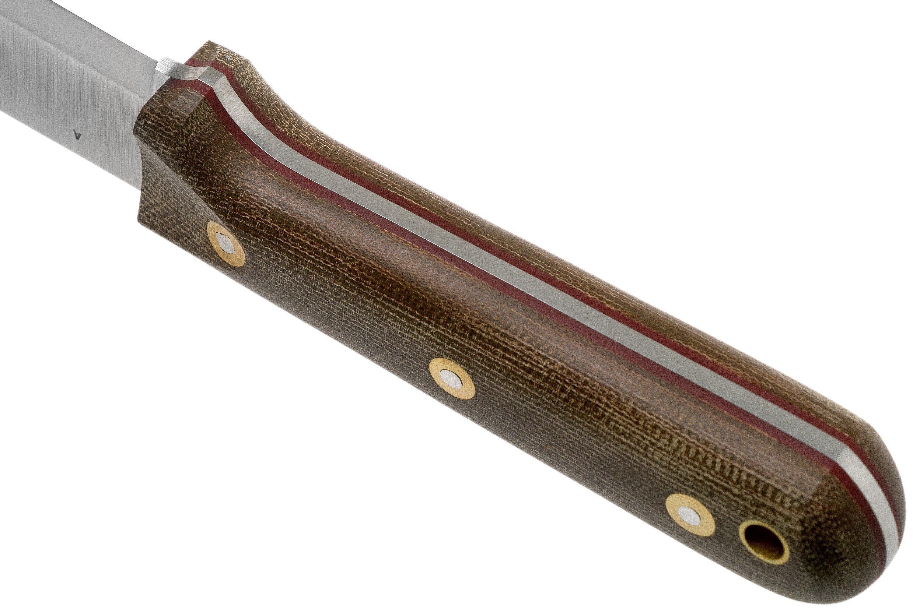 LT Wright Genesis Scandi Grind, A2, Matte Green Micarta, Red Liners ...