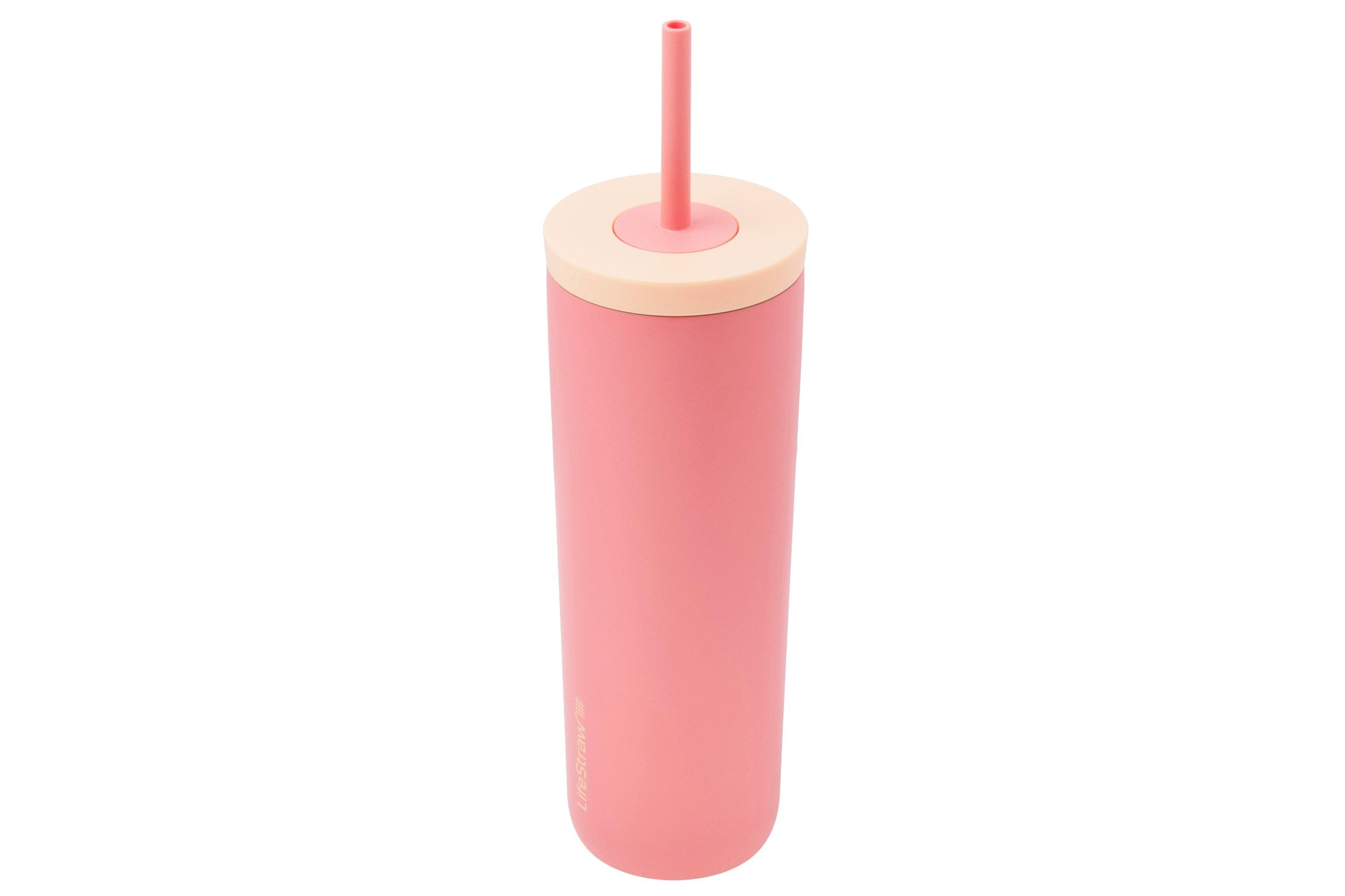 LifeStraw Go Steel Tumbler Apricot Pink, tumbler with water filter, 530 ...
