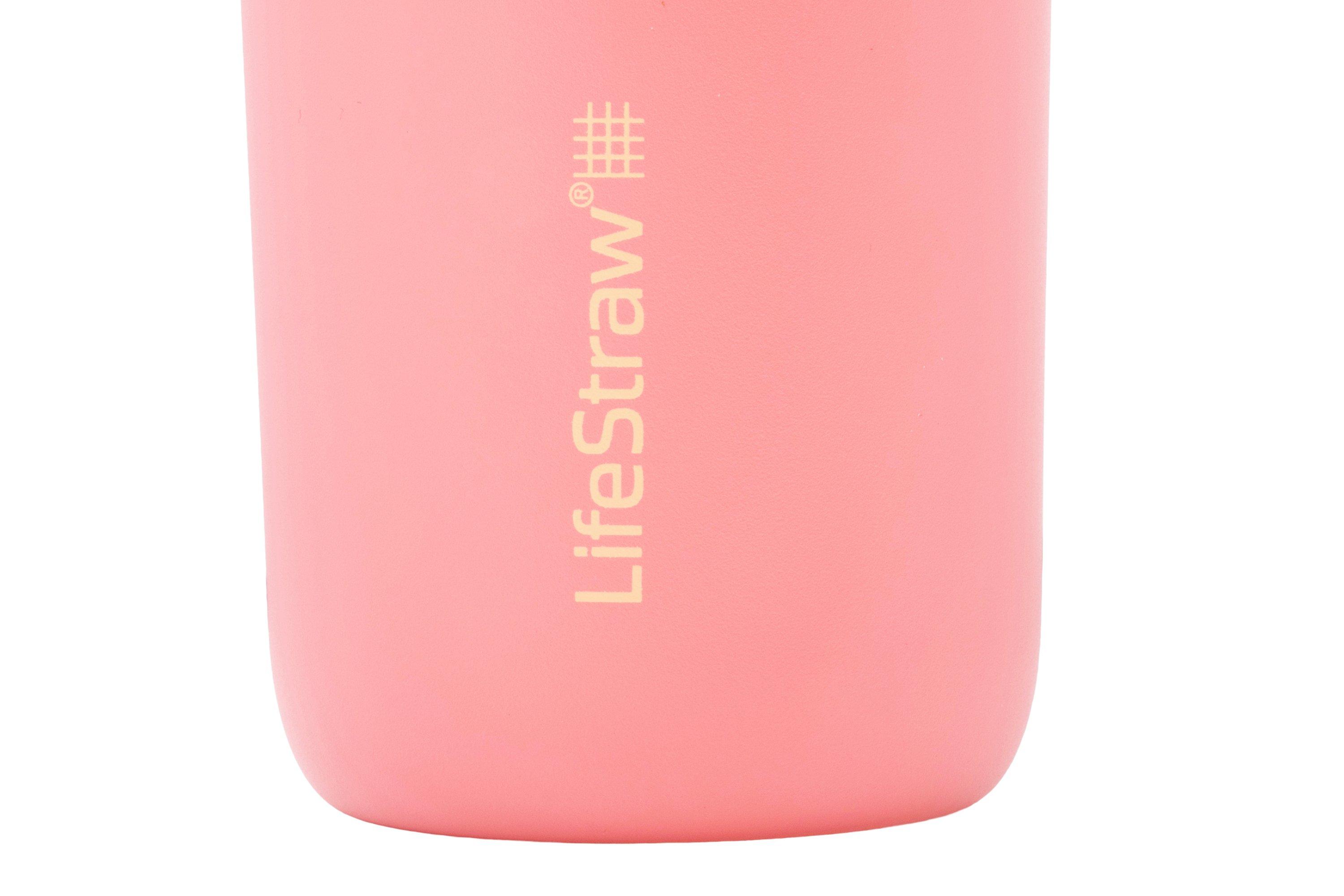 LifeStraw Go Steel Tumbler Apricot Pink, tumbler with water filter, 530 ...