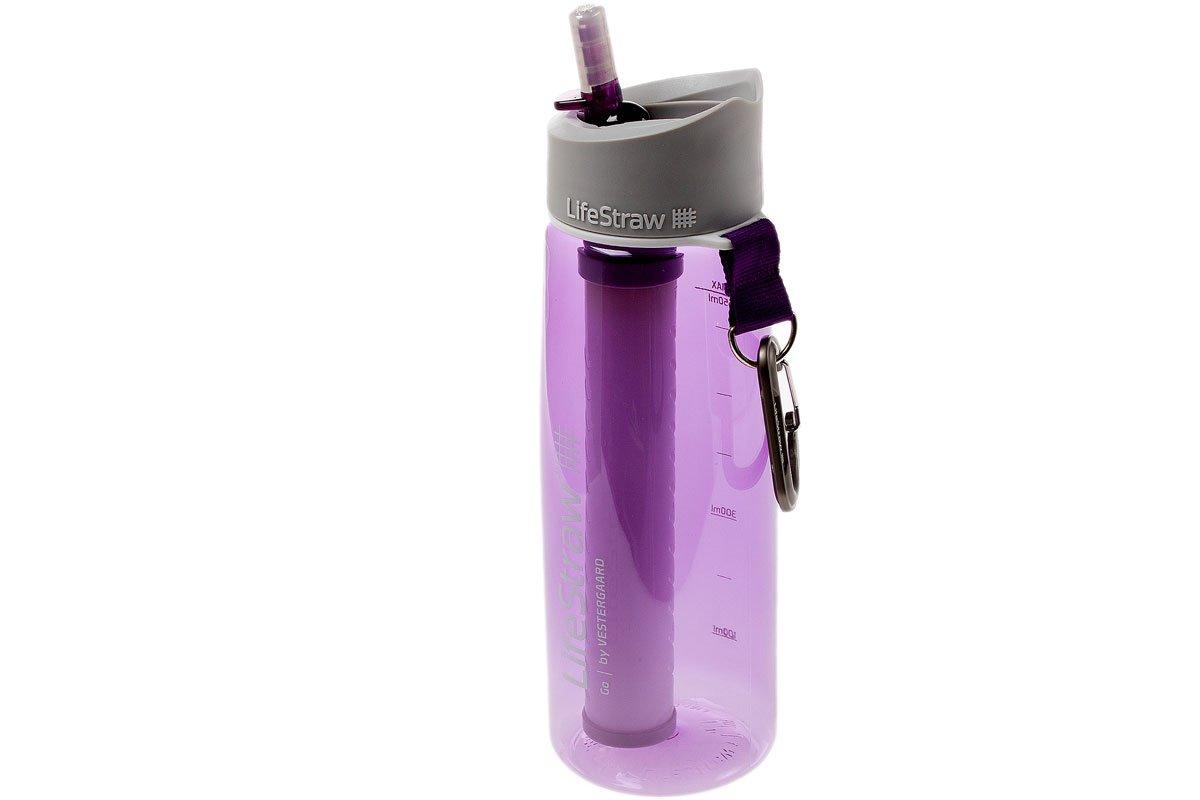LifeStraw Go 2-stage water bottle with a filter, purple ...