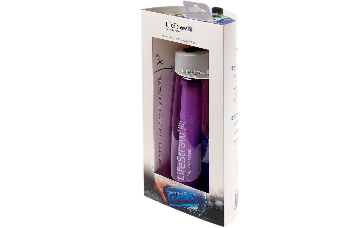 LifeStraw Go 2-stage water bottle with a filter, purple ...