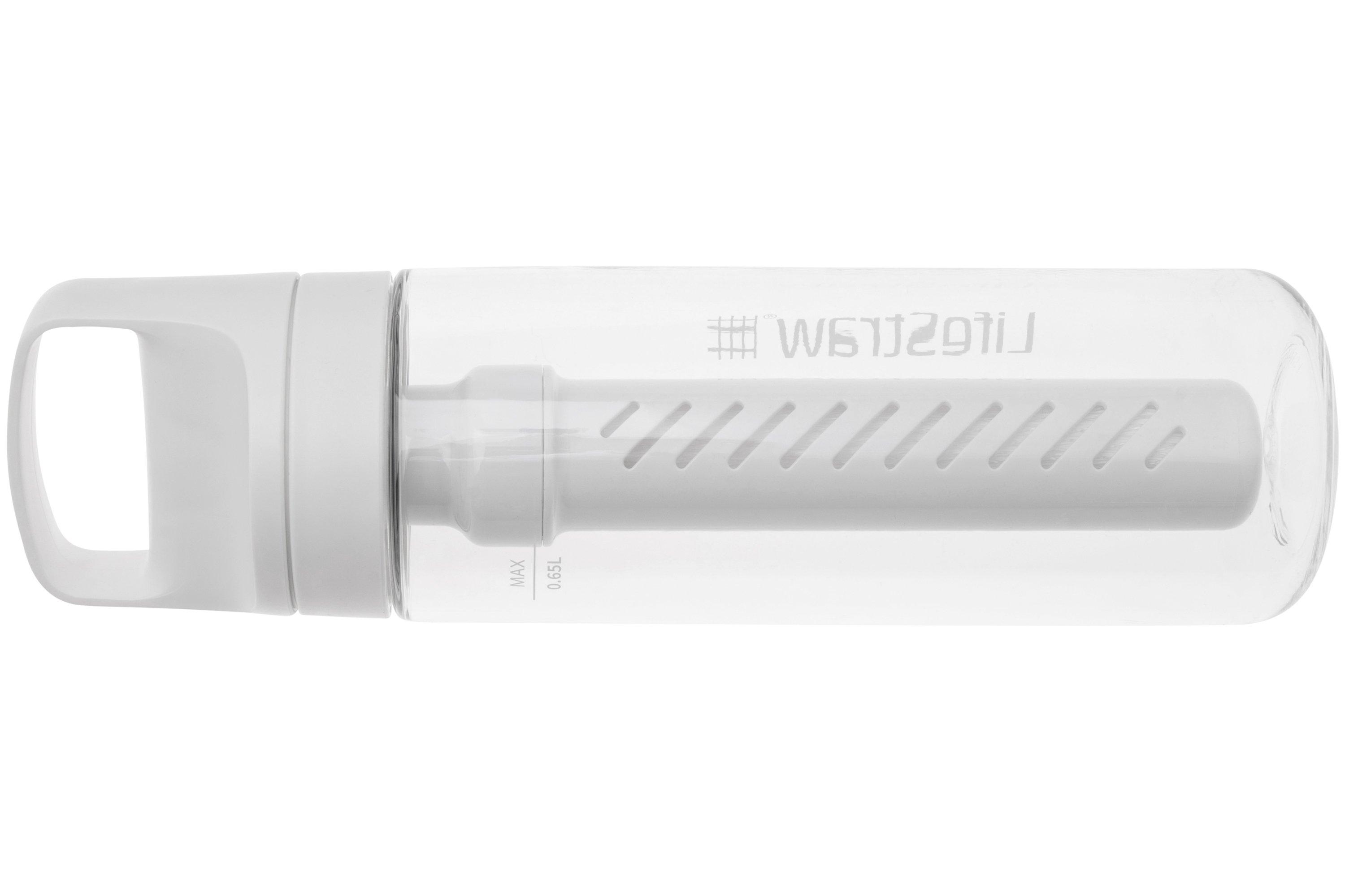 LifeStraw Go Polar White GO-650ML-WHT BPA-Free Plastic, gourde avec filtre de niveau 2, 650 ml ...